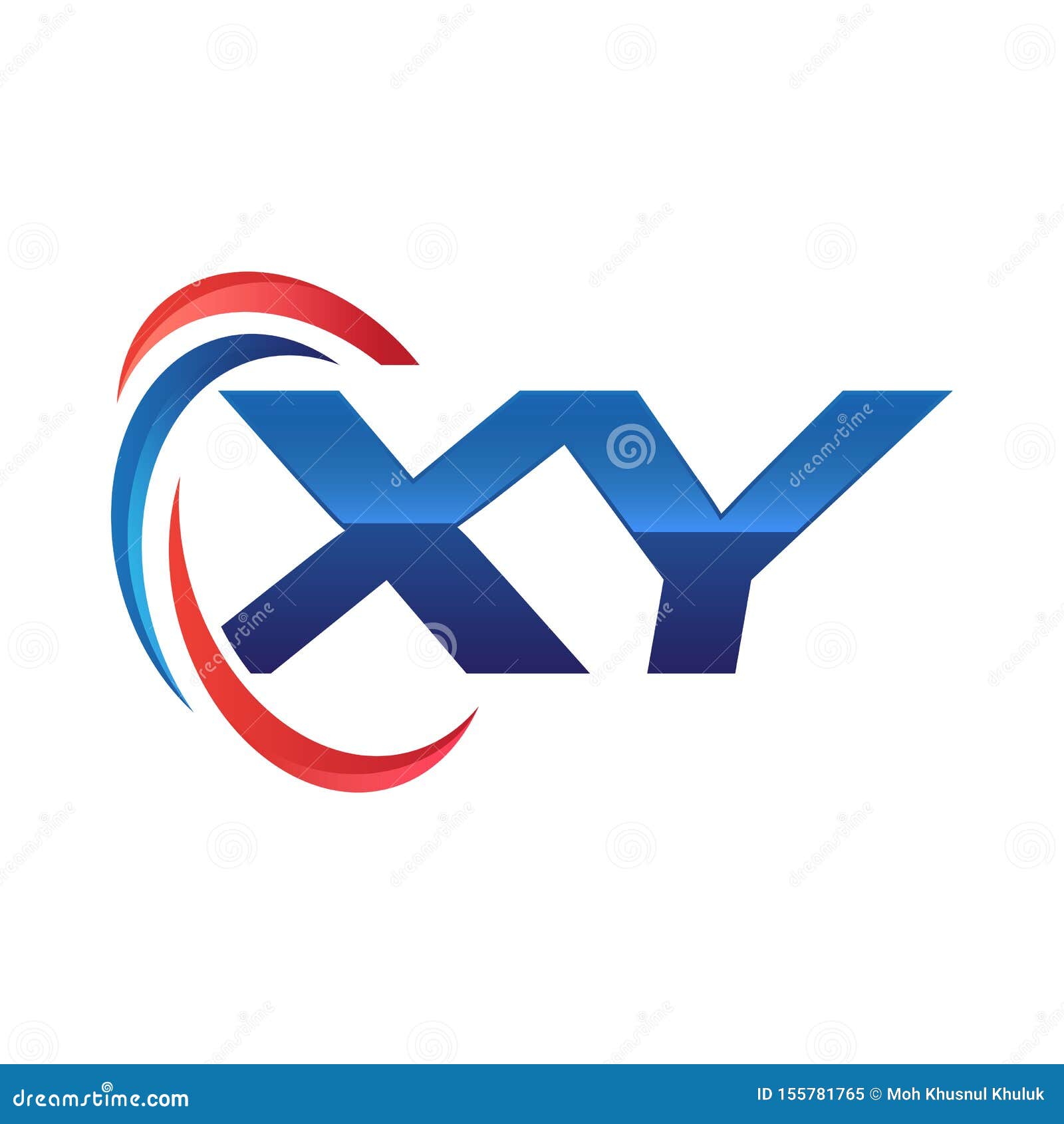 Logotipo Xy Swoosh De La Letra Inicial Rojo Y Azul Ilustración Del