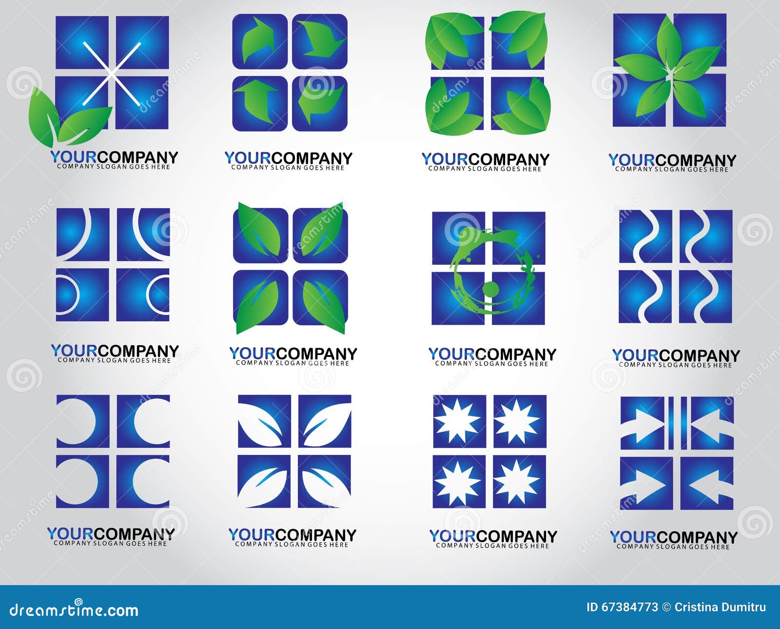 Logotipos azuis ilustração do vetor. Ilustração de azul - 67384773