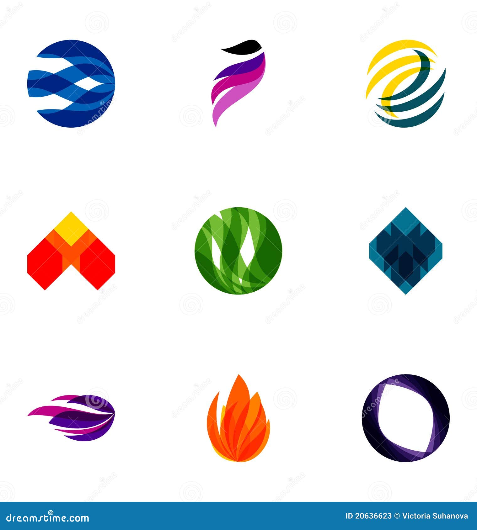 Logotipos coloridos ilustração stock. Ilustração de logotipo - 20636623