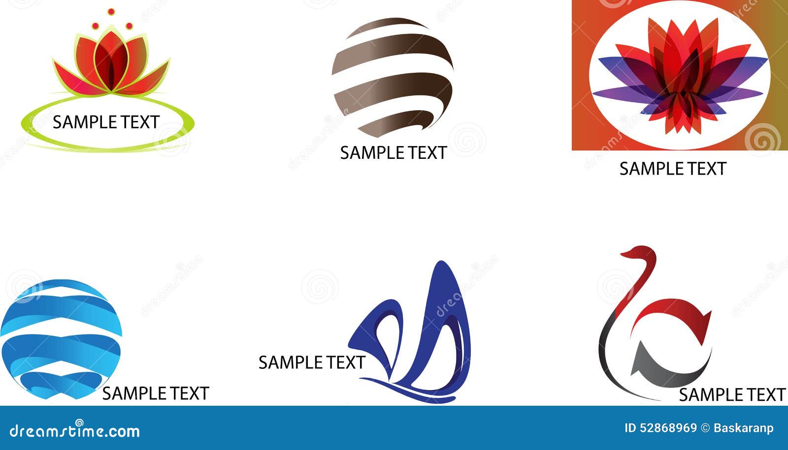 Logotipos da amostra ilustração do vetor. Ilustração de câmara - 52868969