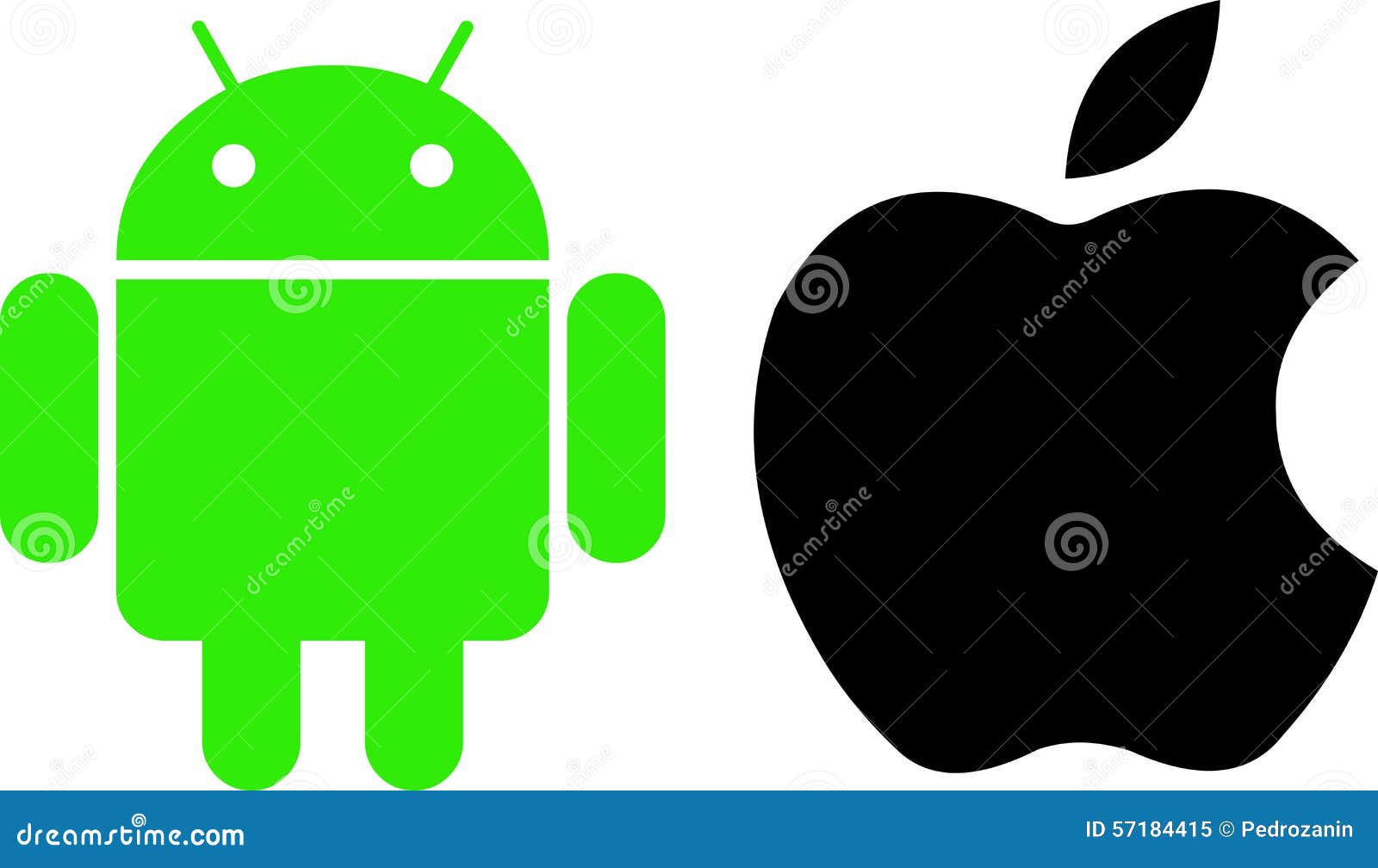 Logotipos De Android Y De Apple Imagen editorial - Ilustración de ...