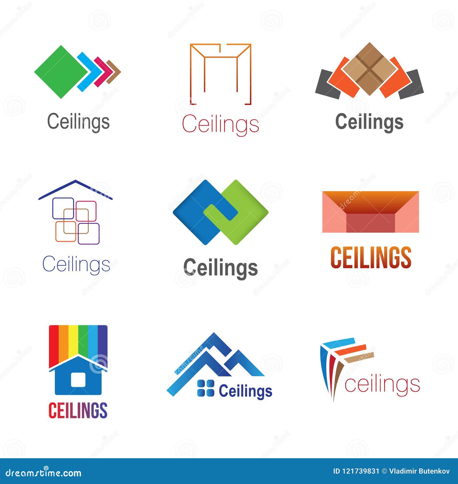 Logotipos De Los Techos, Pisos Ilustración del Vector - Ilustración de ...