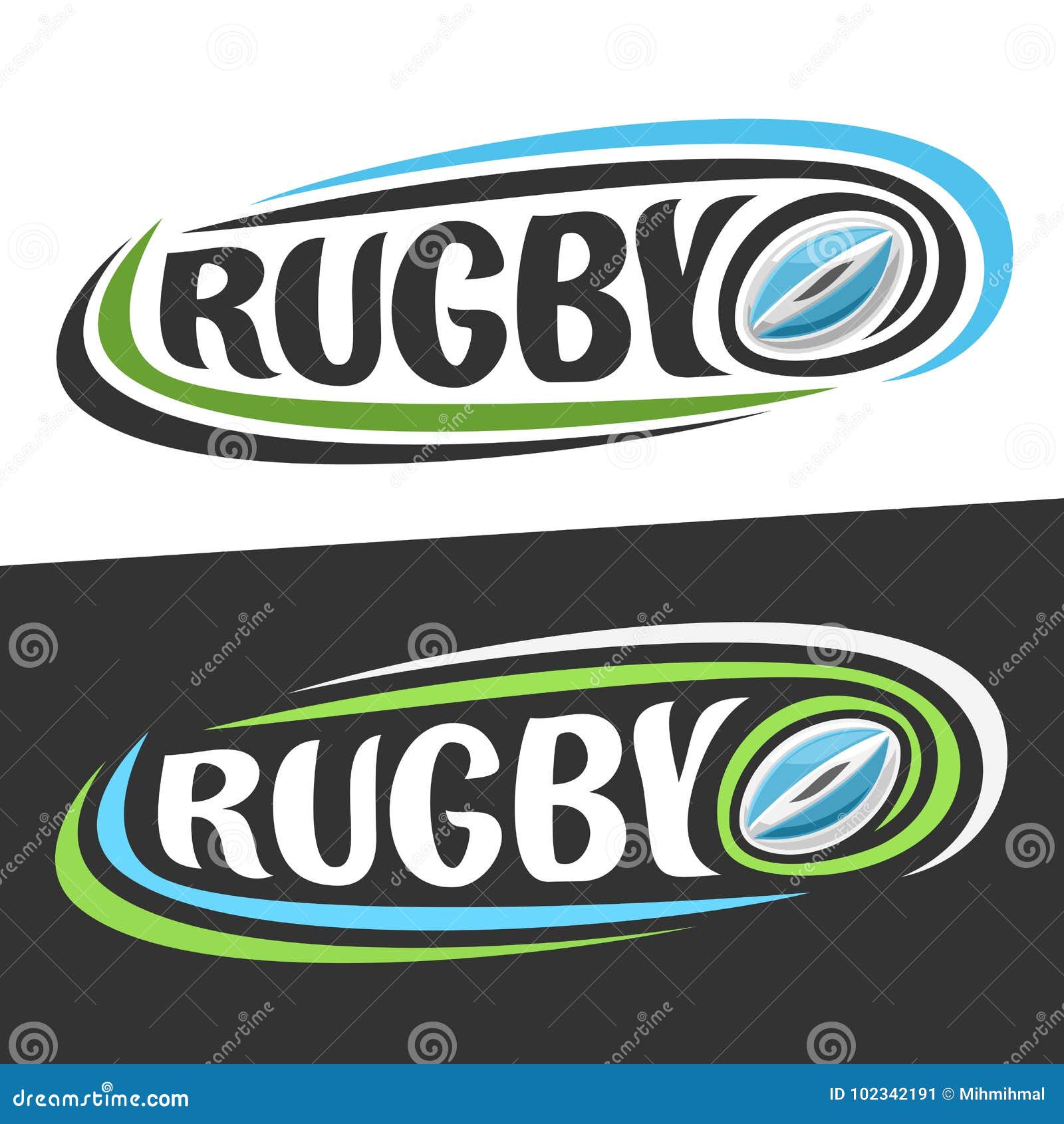 Logotipos Del Vector Para El Deporte Del Rugbi Ilustración del Vector ...