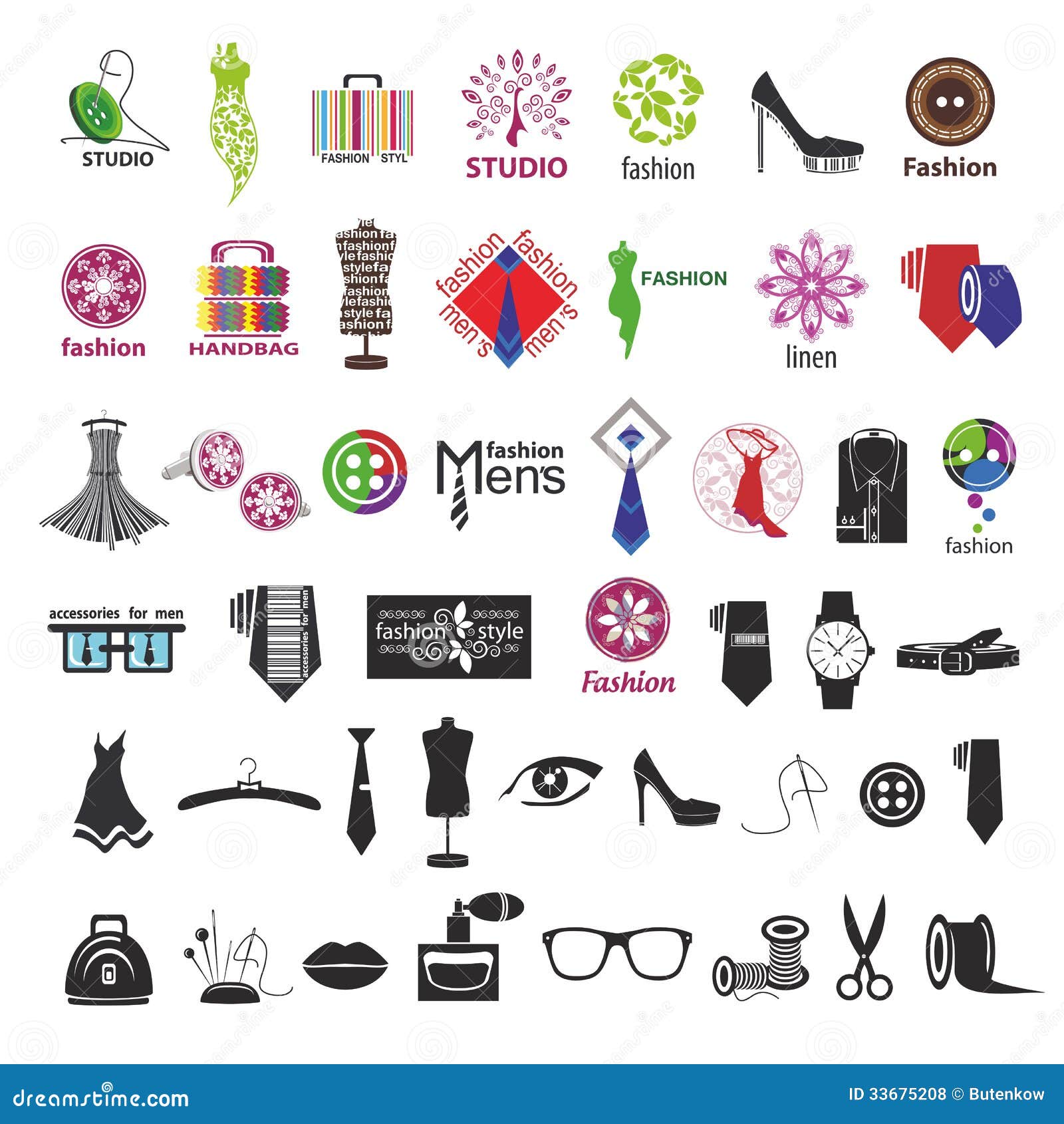 Logotipos Del Vector Para La Ropa Y Los Complementos Ilustración del Vector - Ilustración de ...