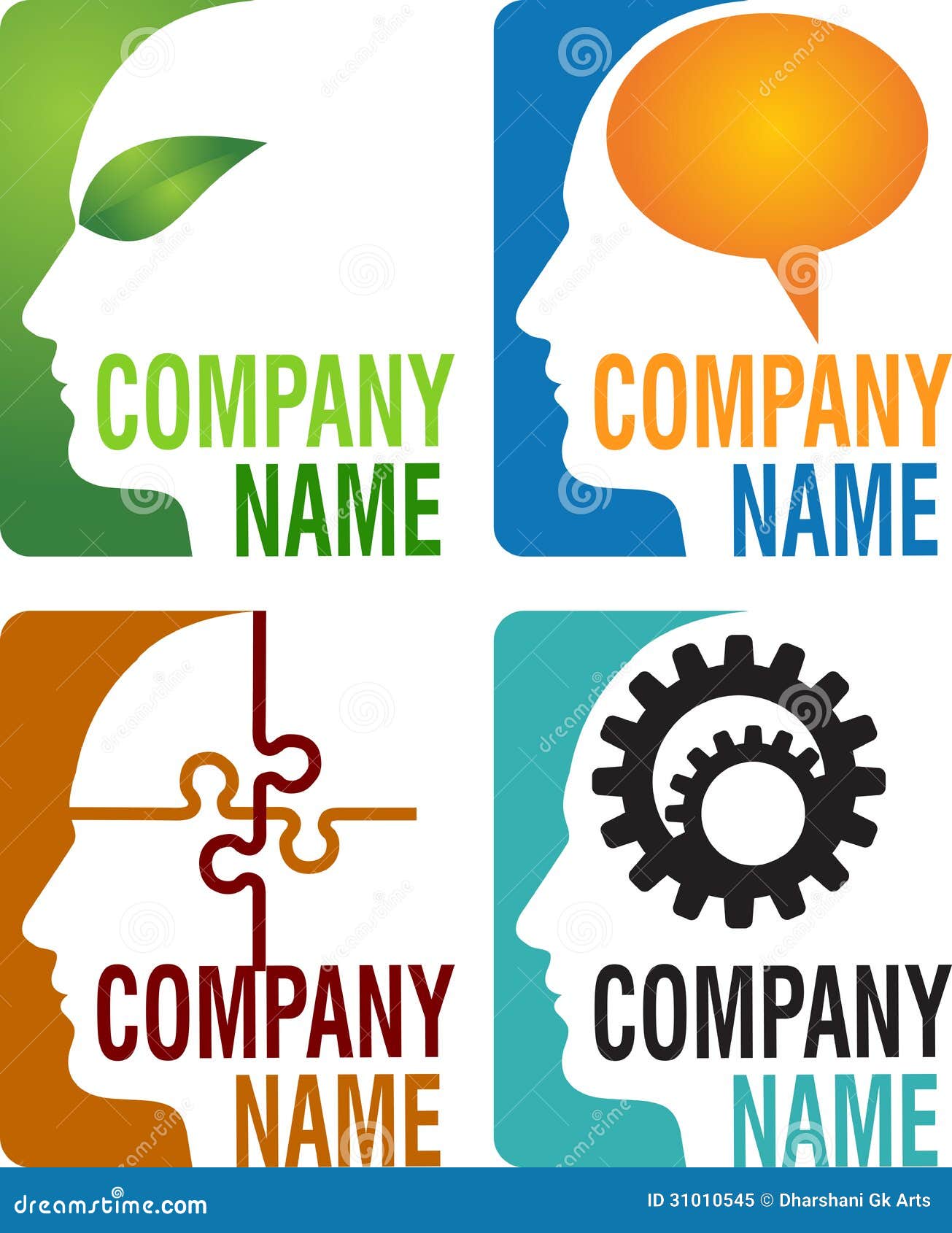 Logotipos Do Conceito Da Mente Ilustração do Vetor - Ilustração de ...