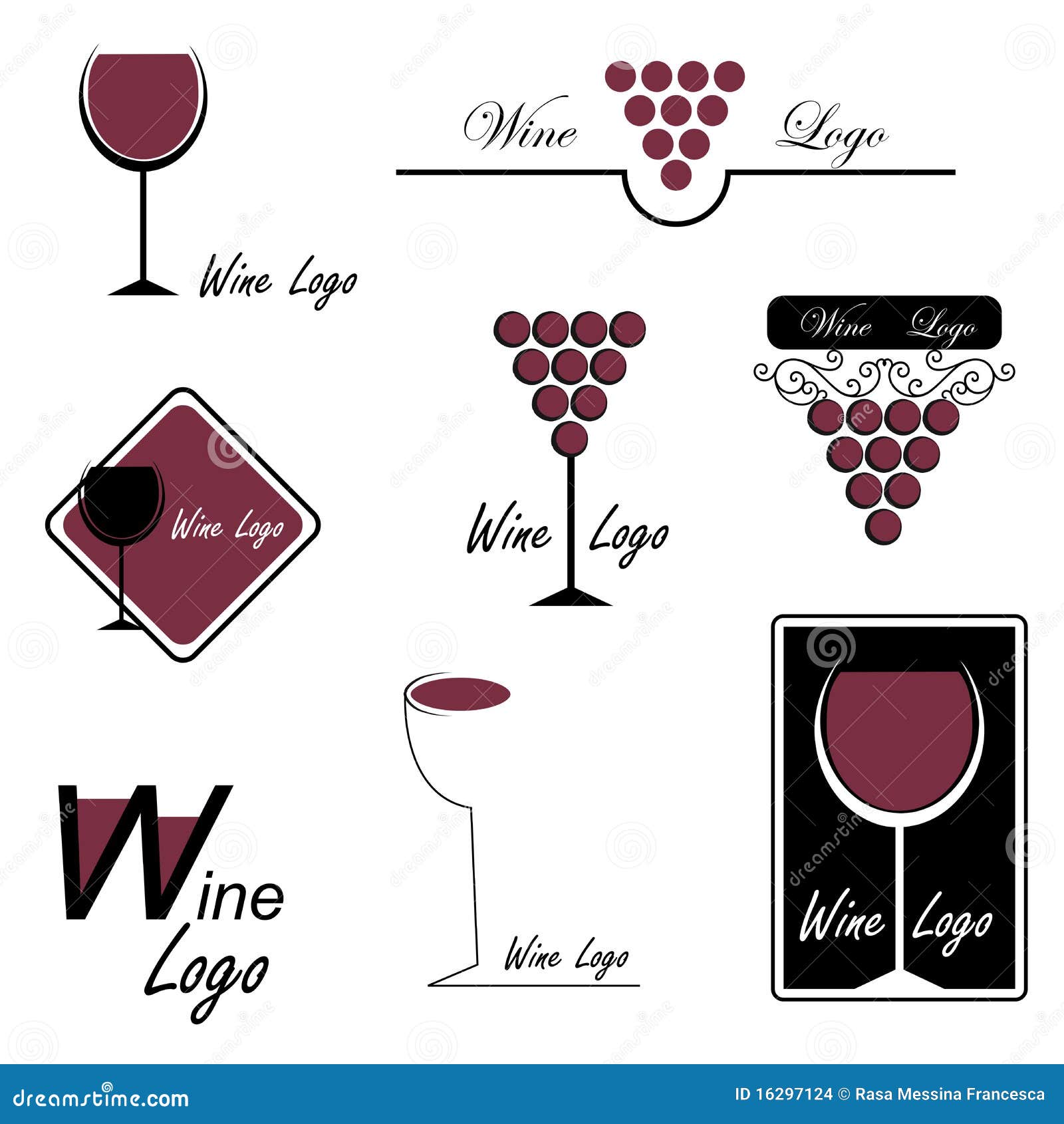 Logotipos do vinho ilustração do vetor. Ilustração de preto - 16297124
