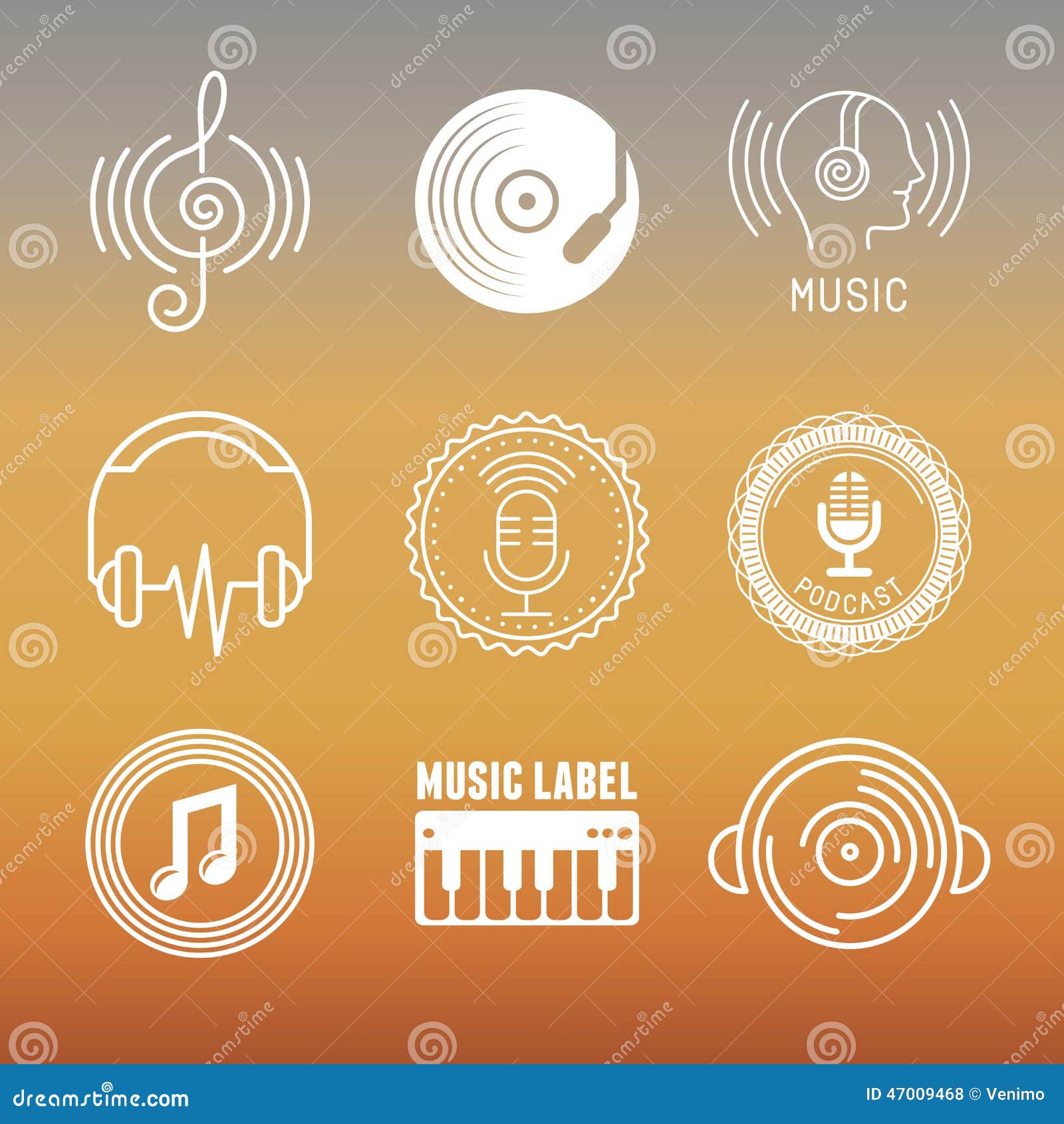 Logotipos E Iconos Musicales Del Vector Ilustración del Vector ...