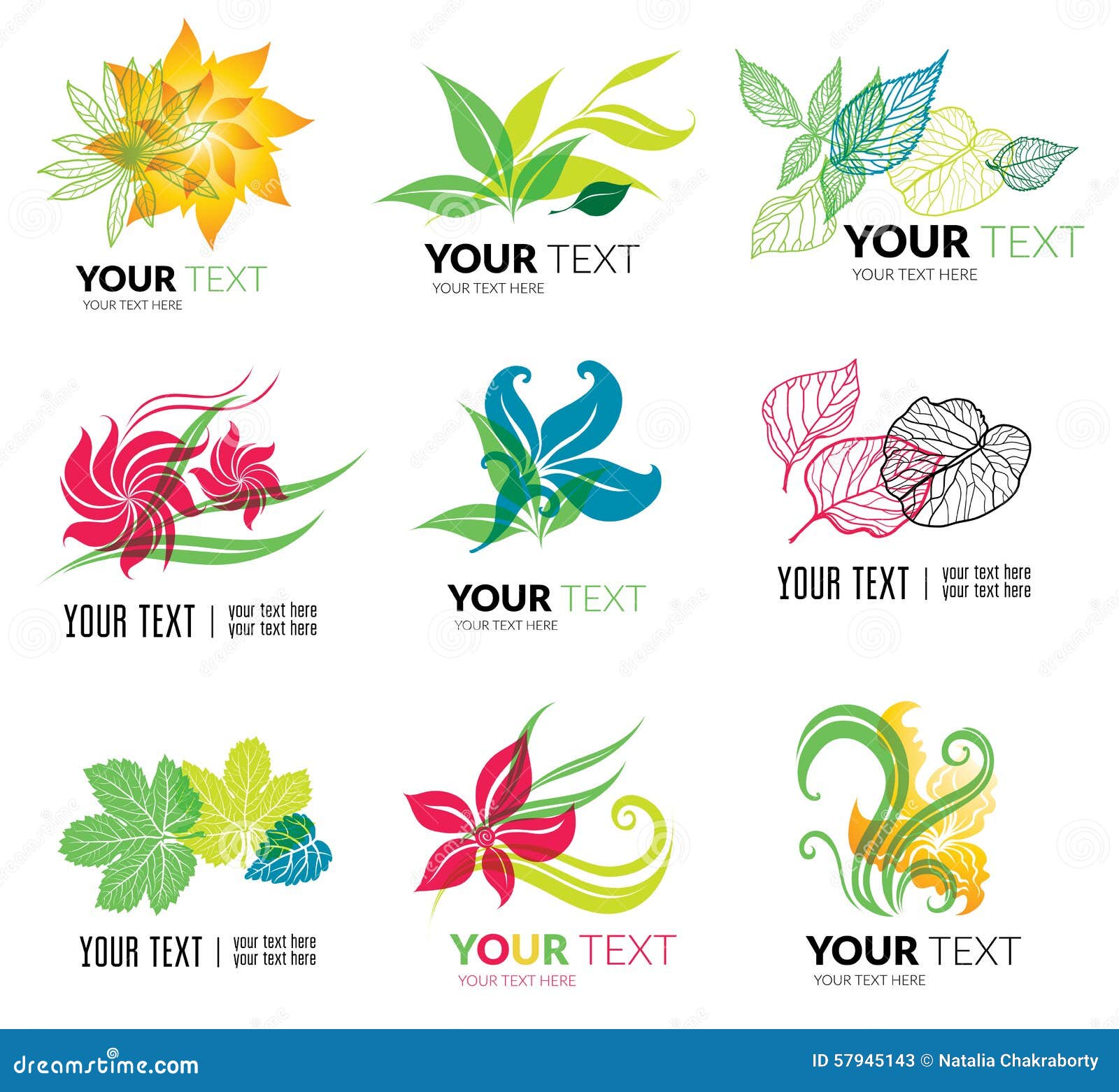 Logotipos Naturales Orgánicos Ilustración del Vector - Ilustración de ...