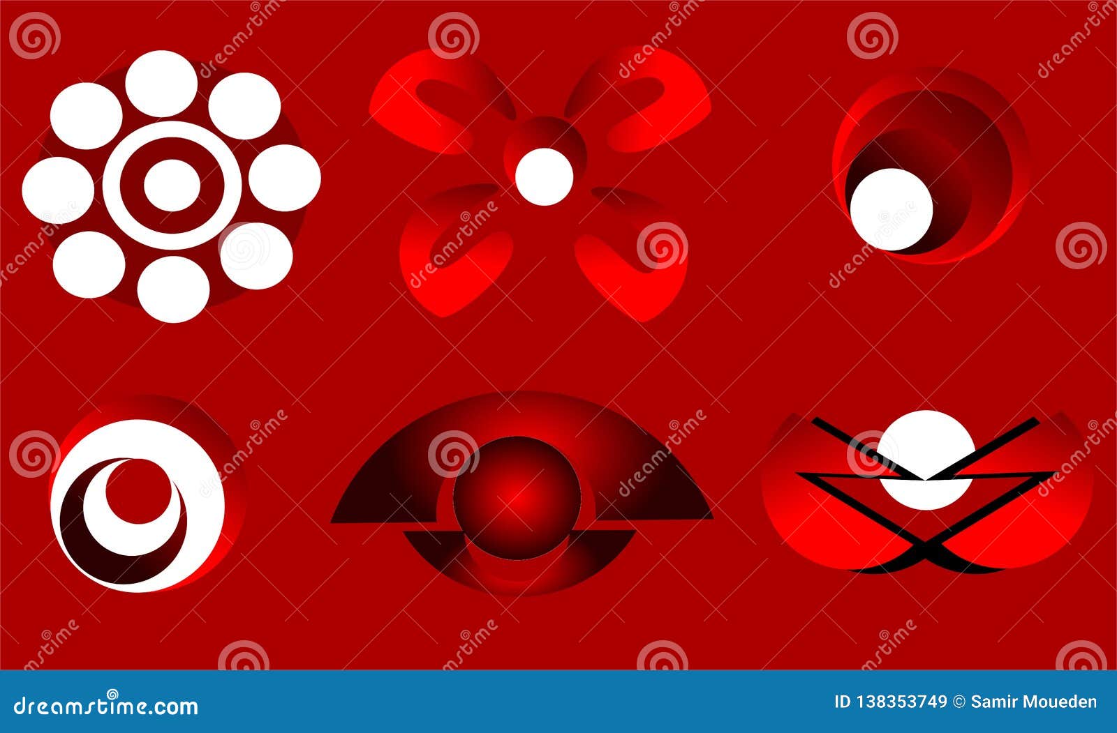 Logotipos rojos stock de ilustración. Ilustración de geométrico - 138353749