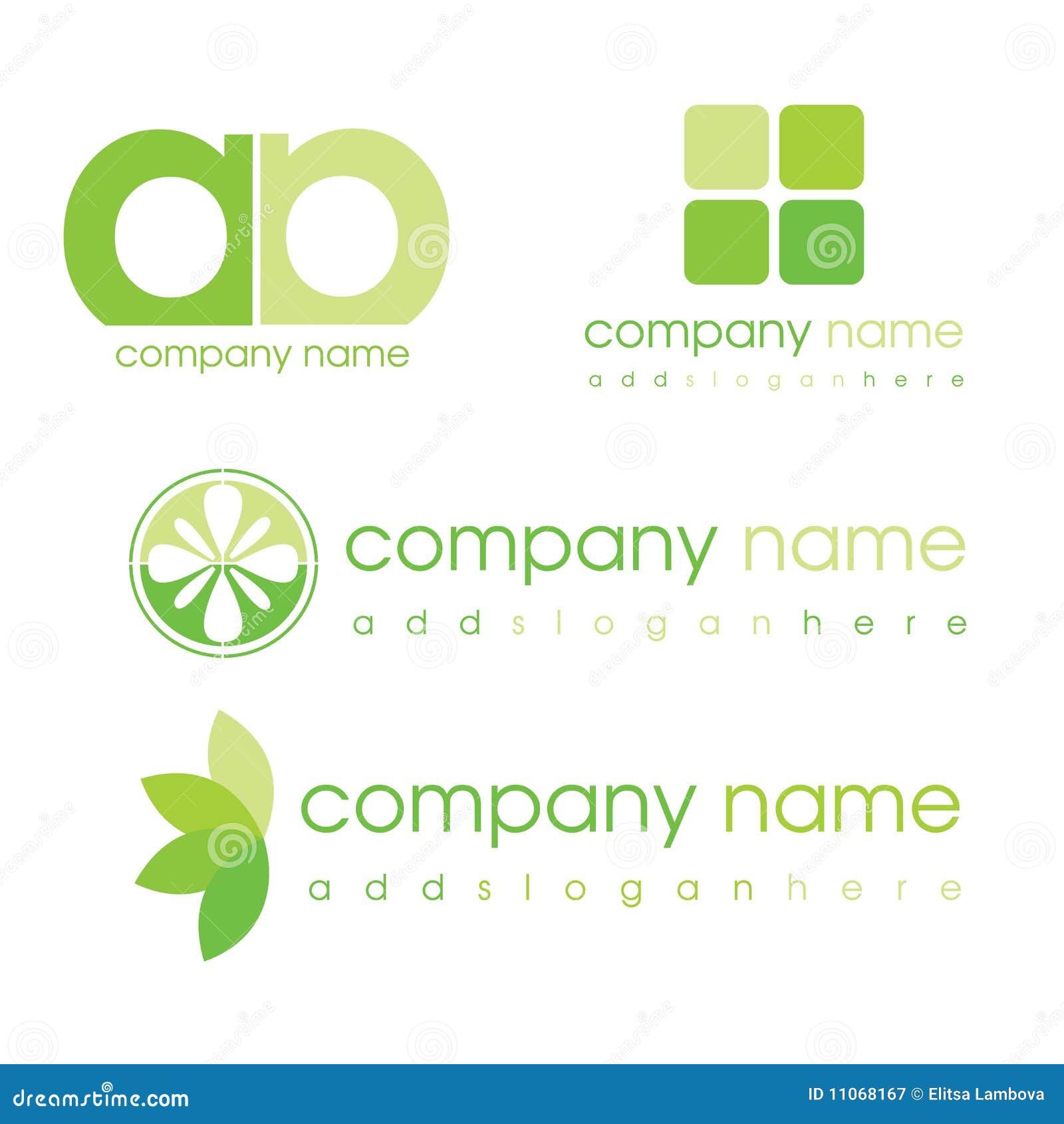 Logotipos verdes ilustração do vetor. Ilustração de companhia - 11068167