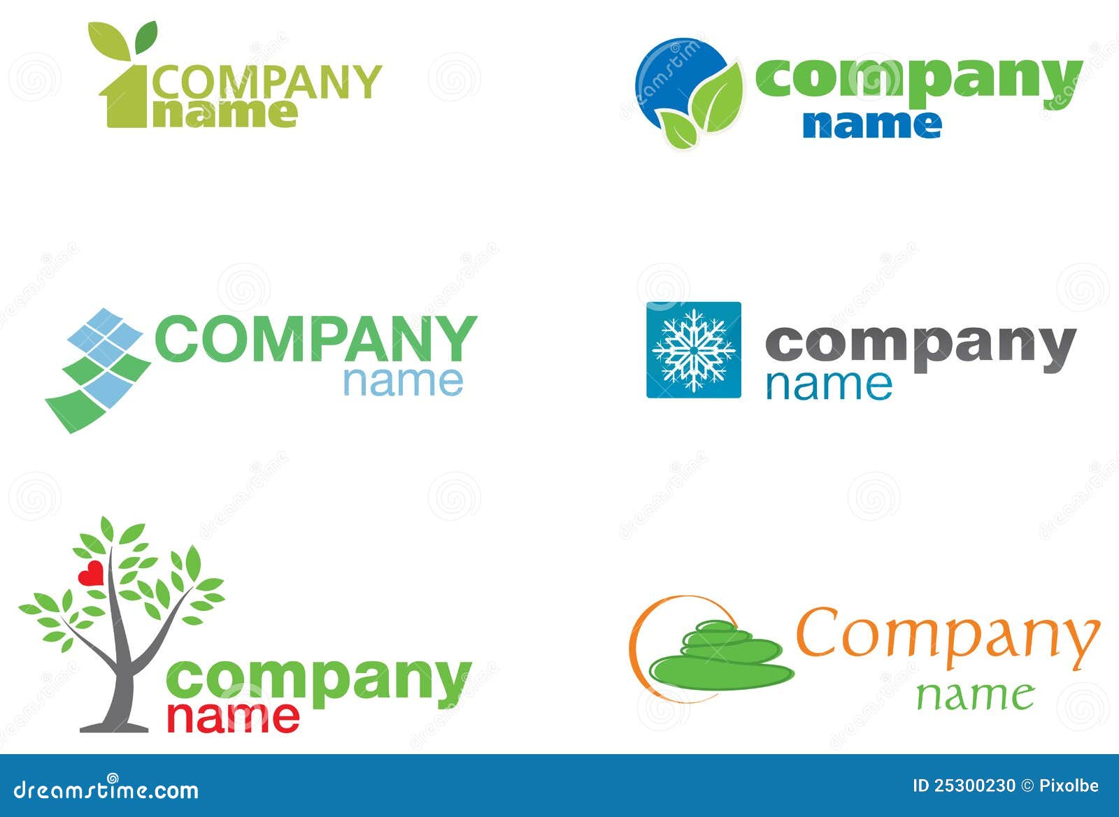 Logotipos verdes ilustração stock. Ilustração de elementos - 25300230