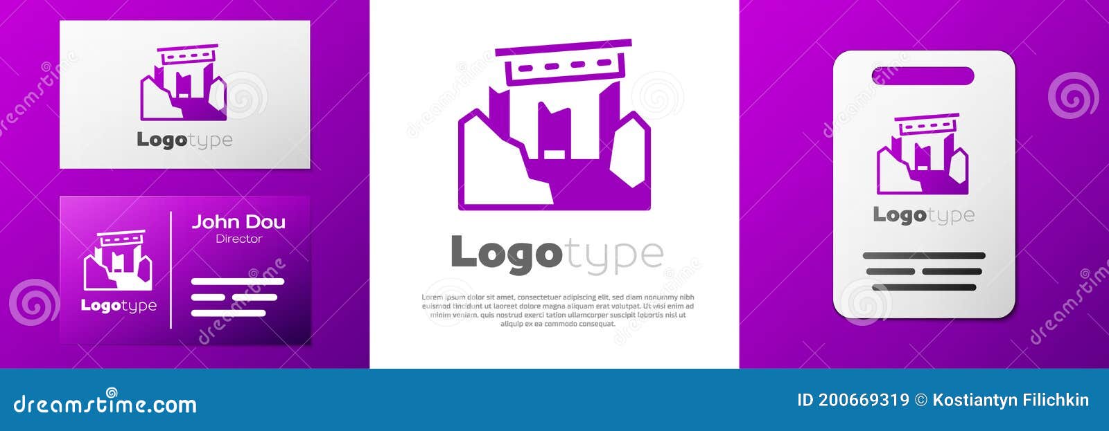 Logotype Ancient Ruins Icon Isolated on White Background. Logo Design ...
