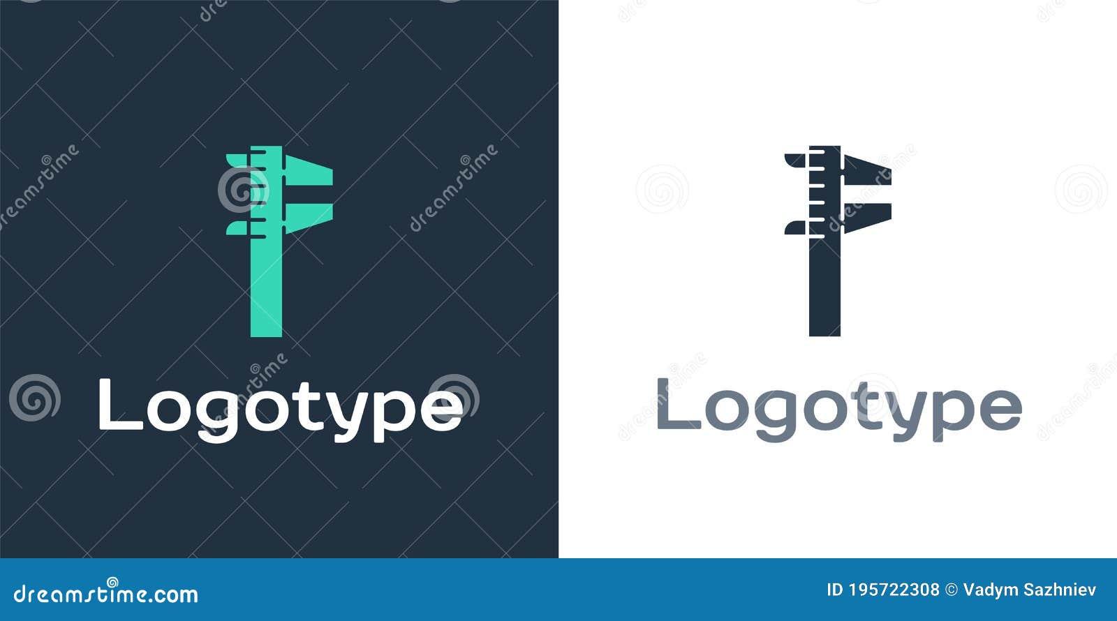 Logotype Calliper or Caliper and Scale Icon Isolated on White ...