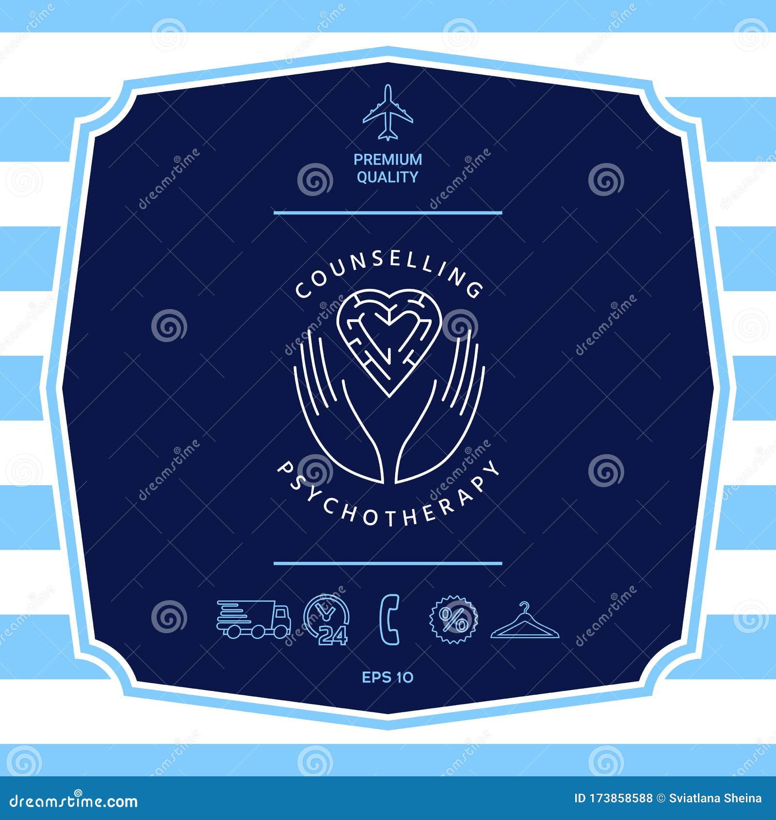 Logotype in a Circle - Linear Symbols - Hands Hold the Heart with a ...