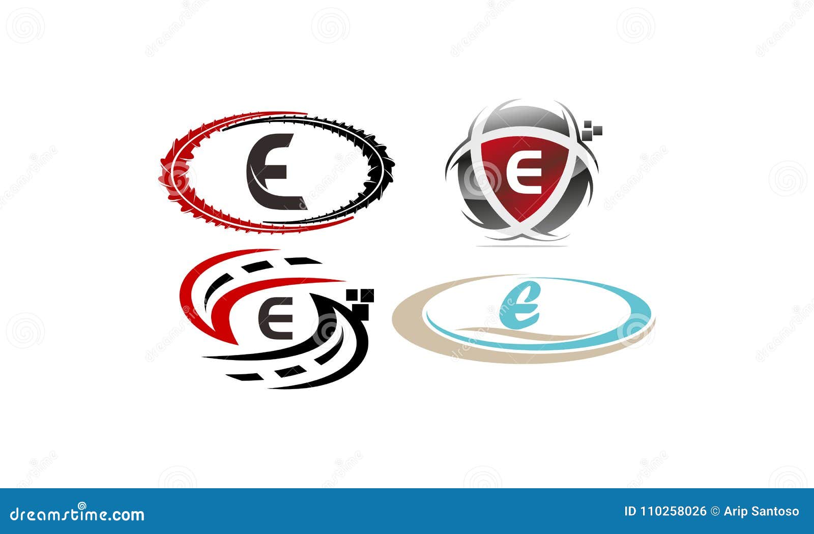 Logotype E Modern Template Set Stock Vector - Illustration of bundle ...