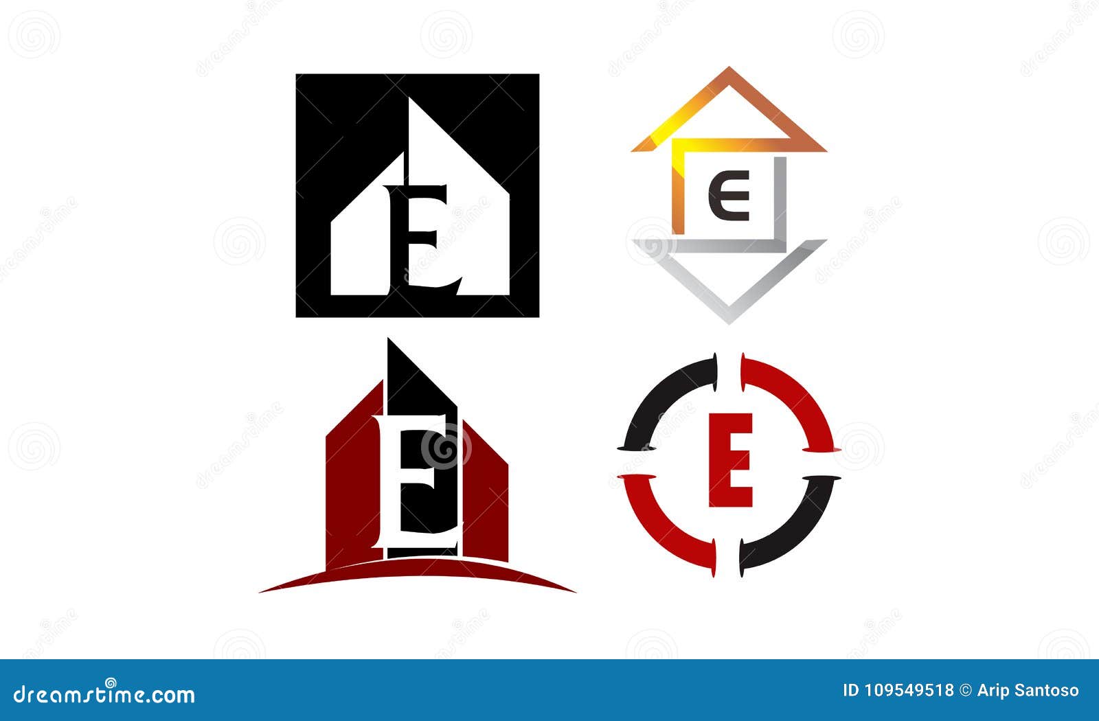 Logotype E Modern Template Set Stock Vector - Illustration of ...