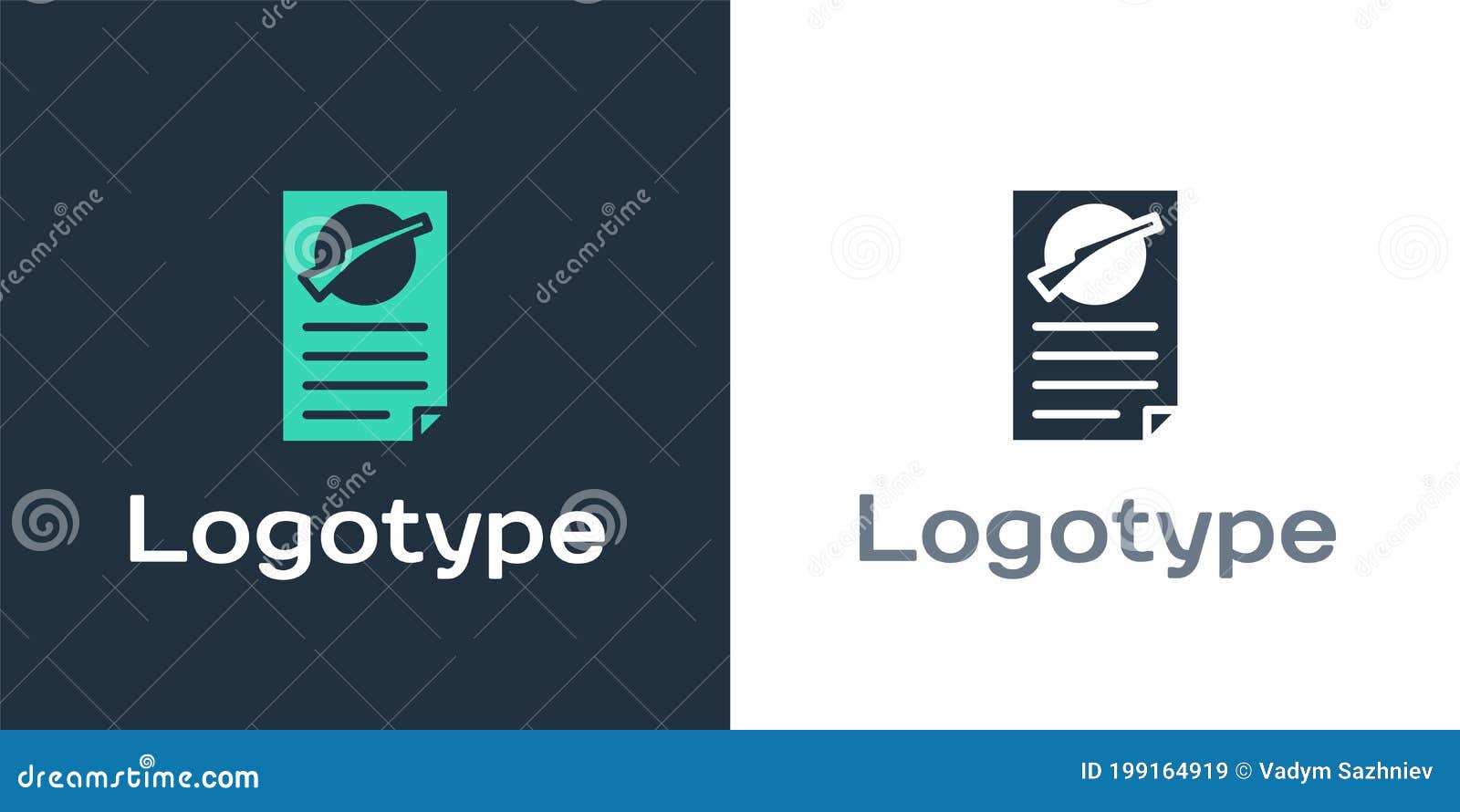 Logotype Firearms License Certificate Icon Isolated on White Background ...