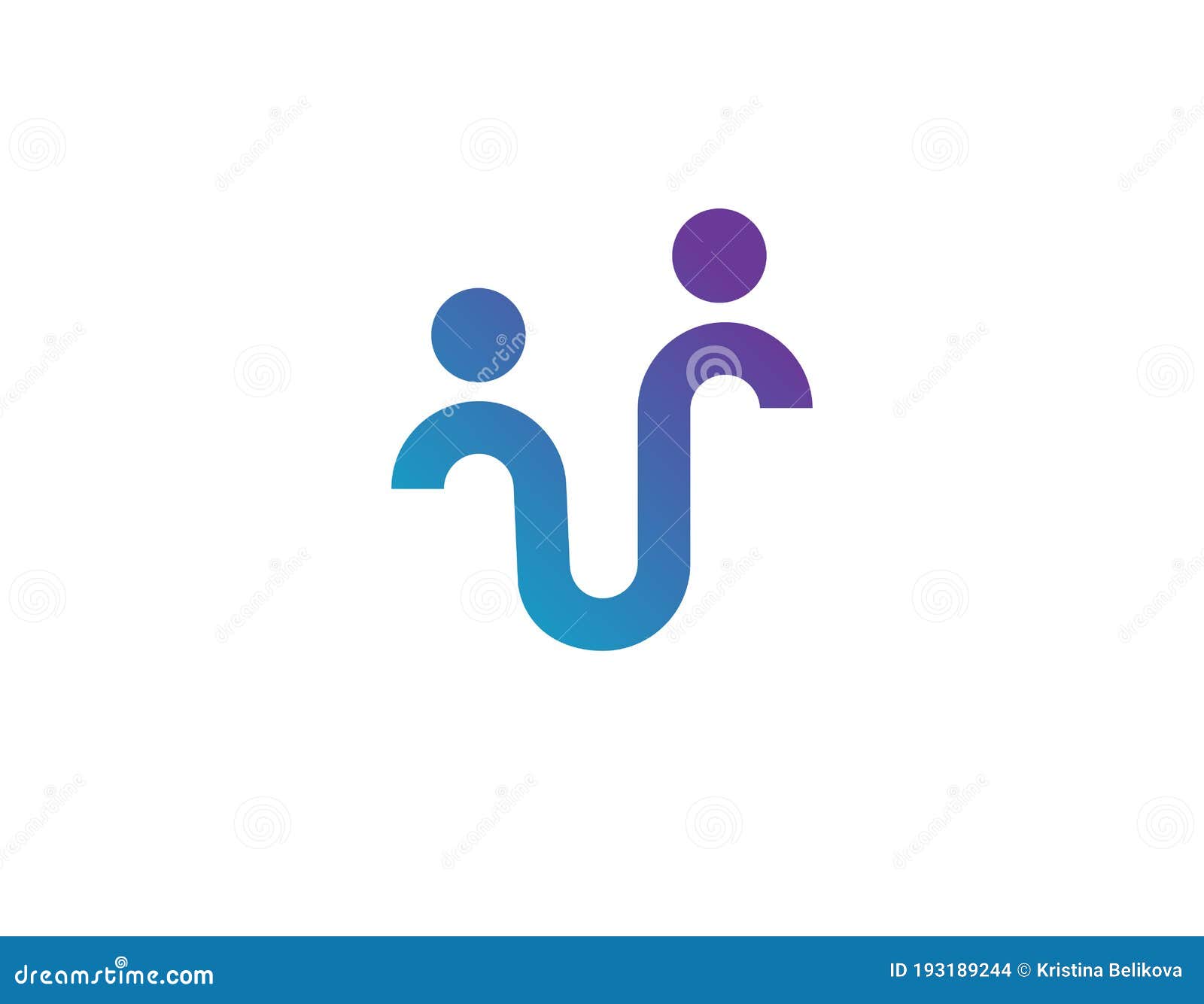 Logotype Geometric Icon Two People Business Company Stock Vector ...