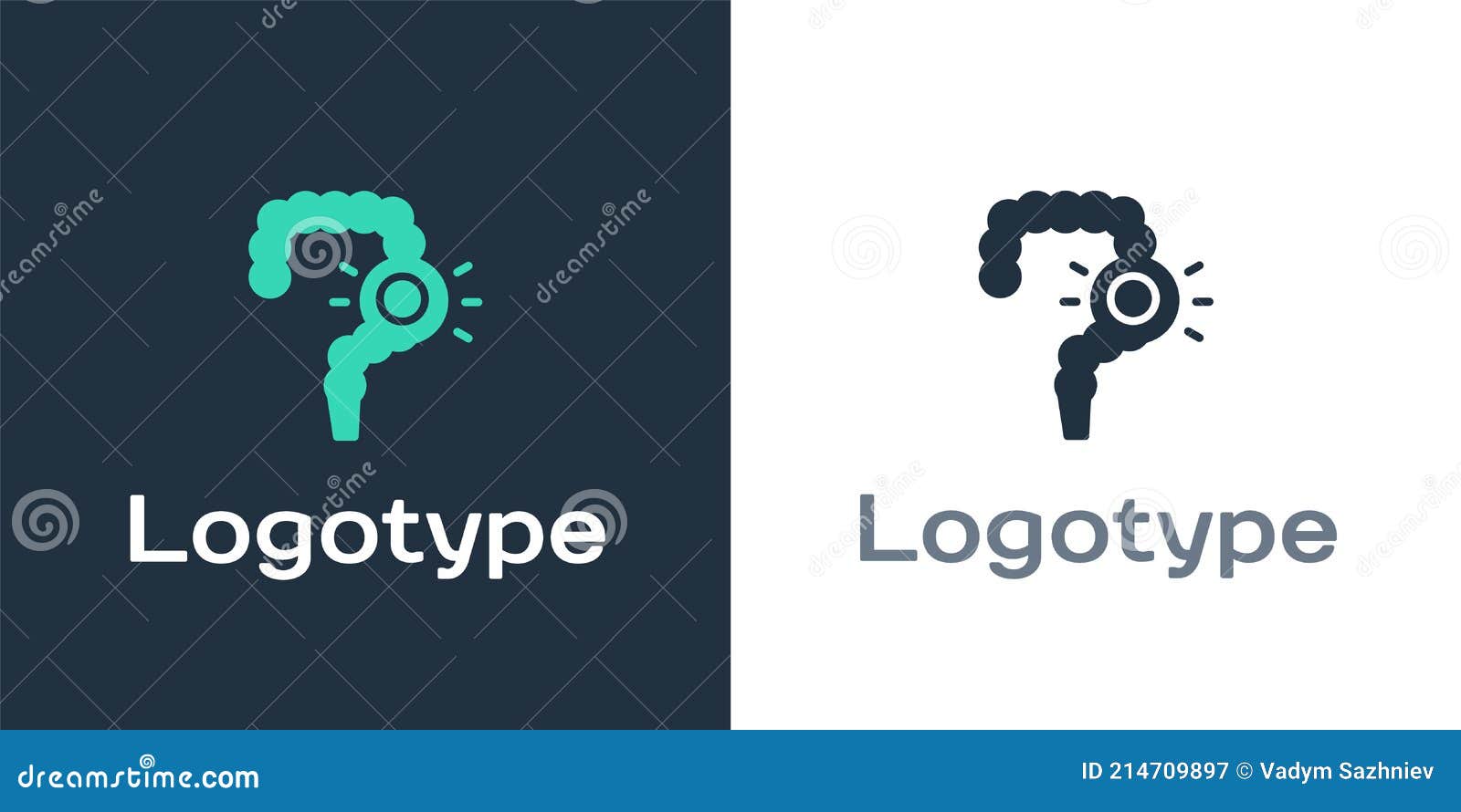 Logotype Gut Constipation Icon Isolated on White Background. Bowel ...