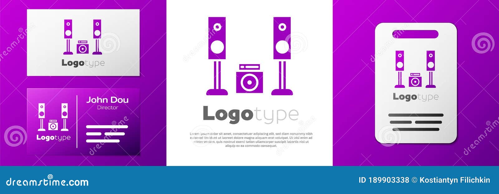 Logotype Home Stereo with Two Speaker S Icon Isolated on White ...