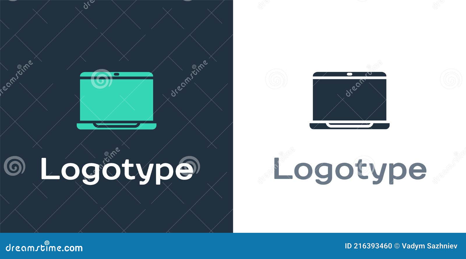 Logotype Laptop Icon Isolated on White Background. Computer Notebook ...