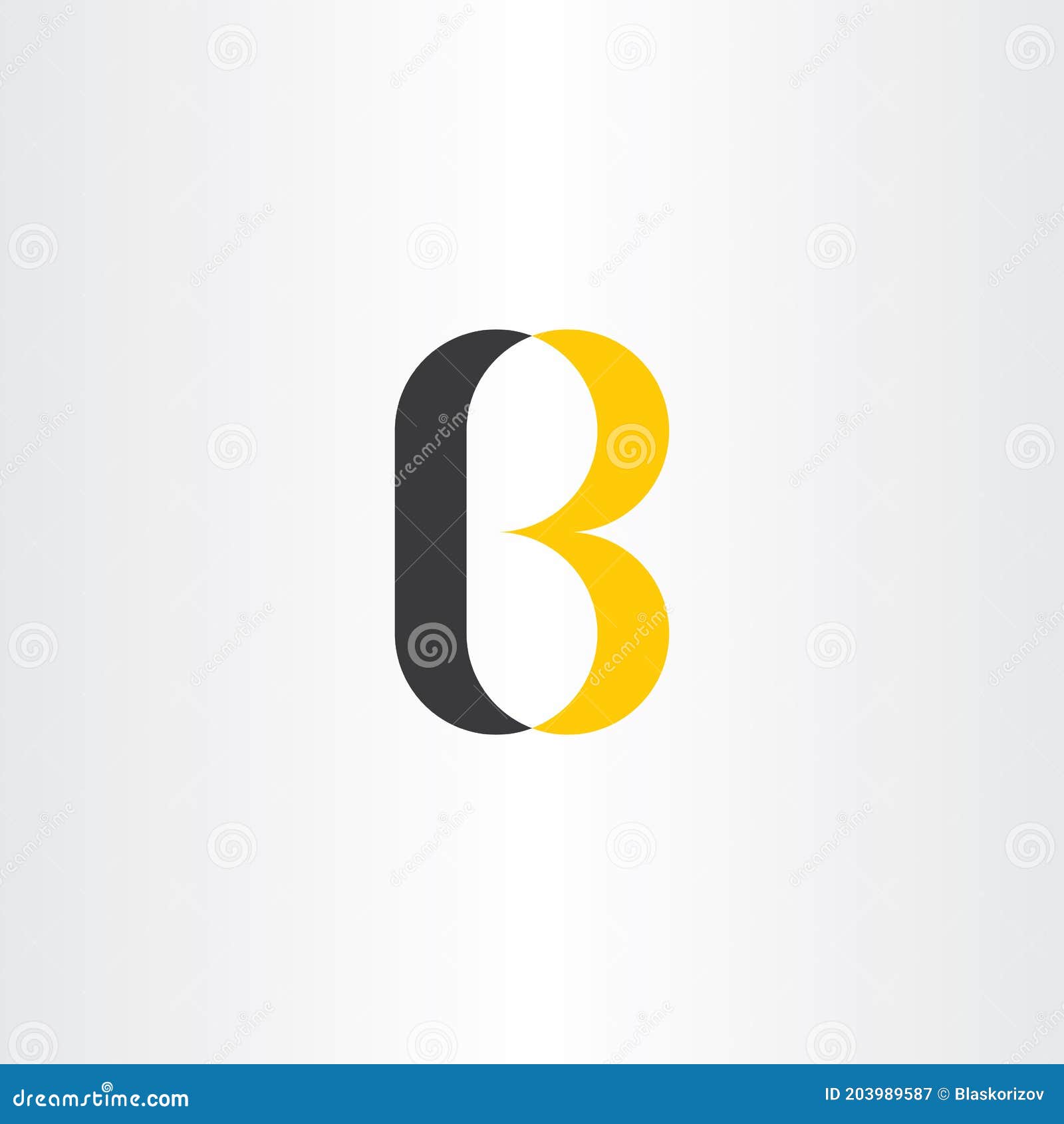 Logotype Letter B Black Yellow Vector Sign Logo Stock Vector ...