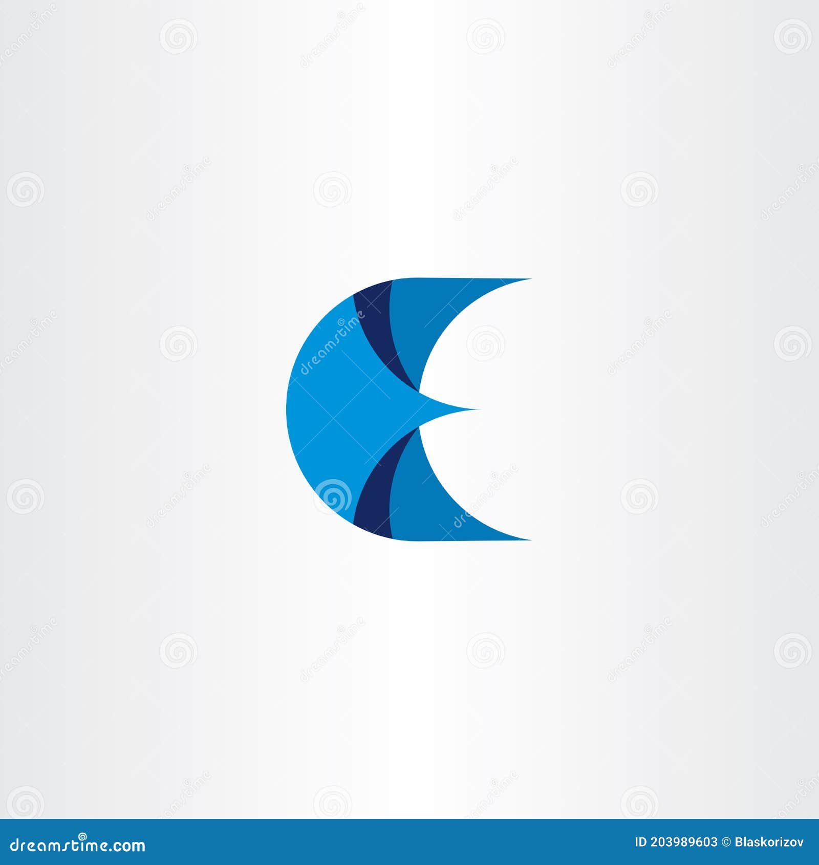 Logotype Letter E Blue Icon Vector Sign Stock Vector - Illustration of ...