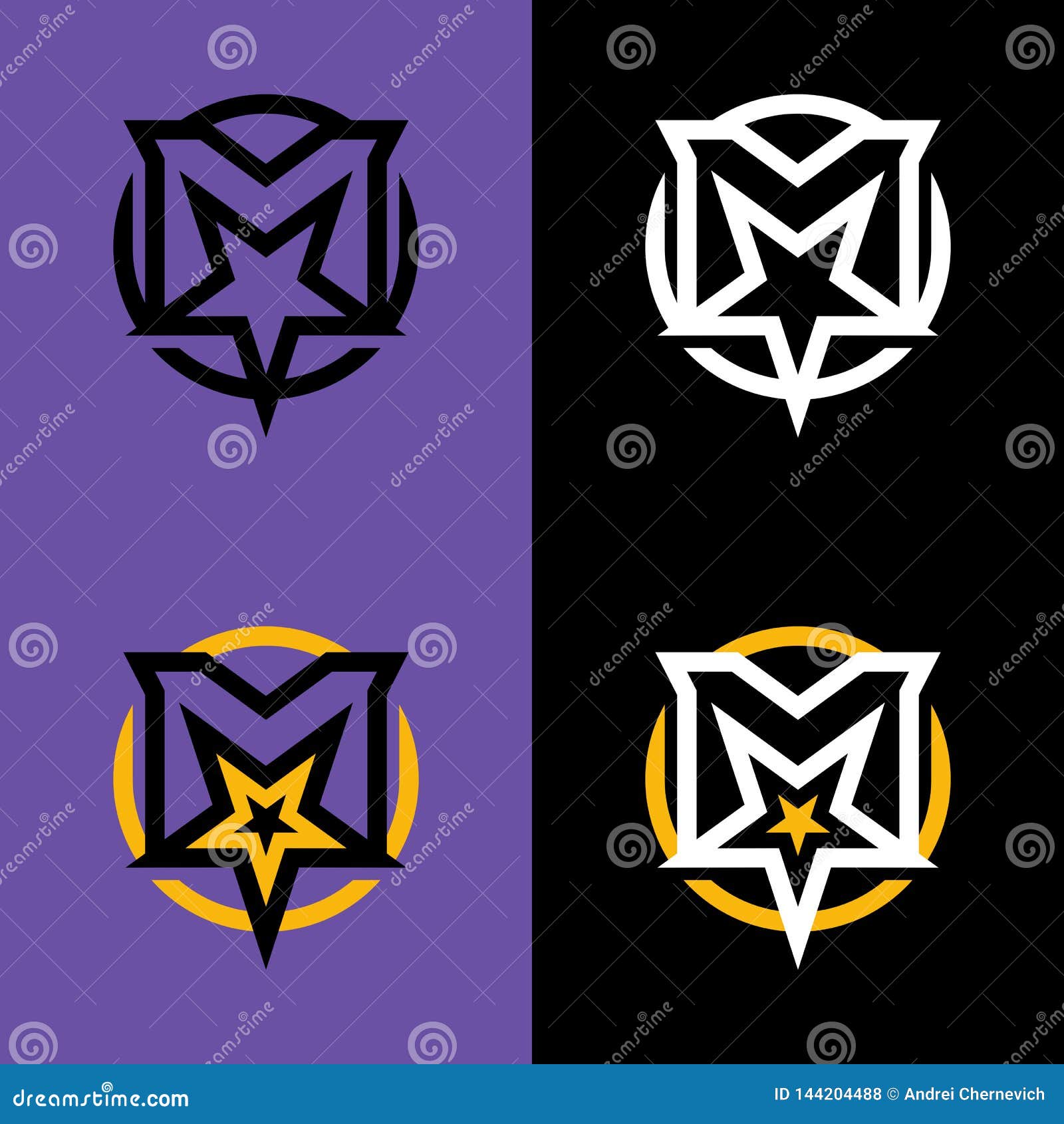 Logotype with Letter M in Circle Stock Vector - Illustration of digital ...