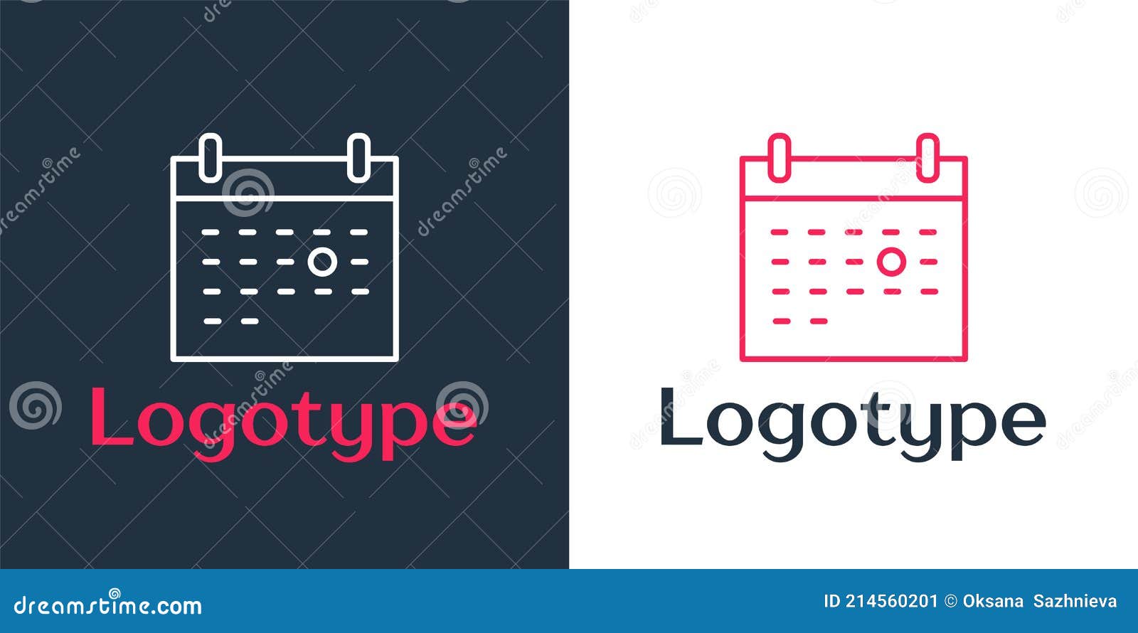 Logotype Line Calendar Death Icon Isolated on White Background. Logo ...