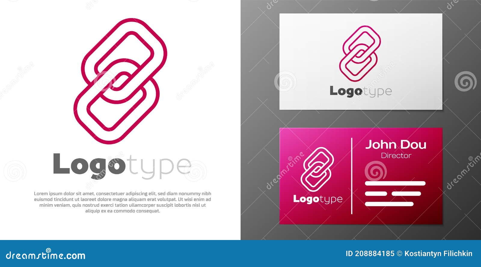Logotype Line Chain Link Icon Isolated on White Background. Link Single ...