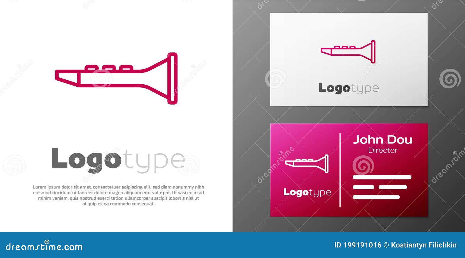 Clarinet Icon Or Logo In Pastel Color Cartoon Vector | CartoonDealer ...