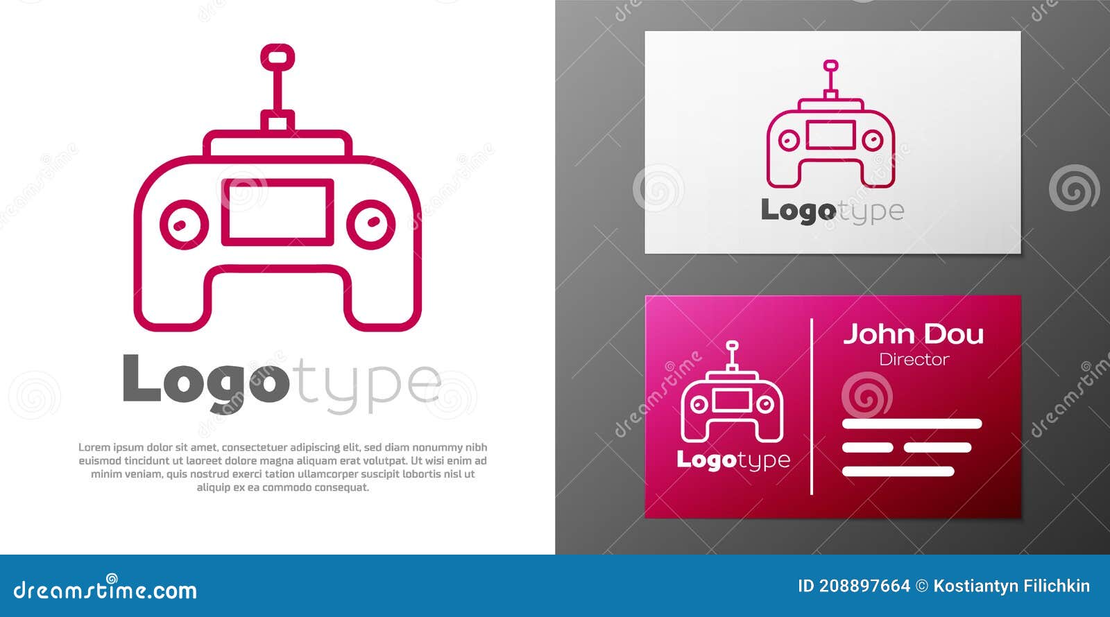 Logotype Line Drone Radio Remote Control Transmitter Icon Isolated on ...