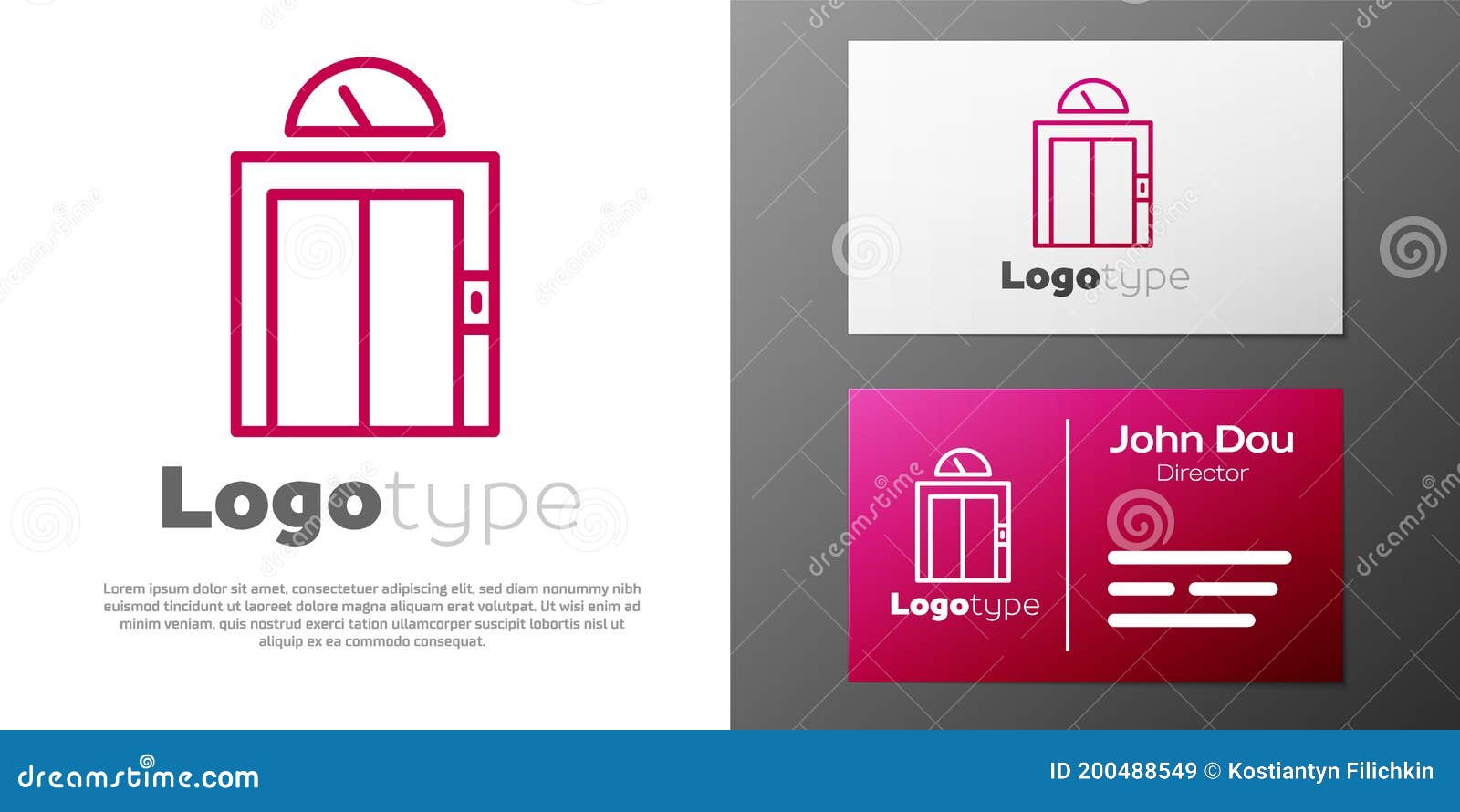 Logotype Line Lift Icon Isolated on White Background. Elevator Symbol ...