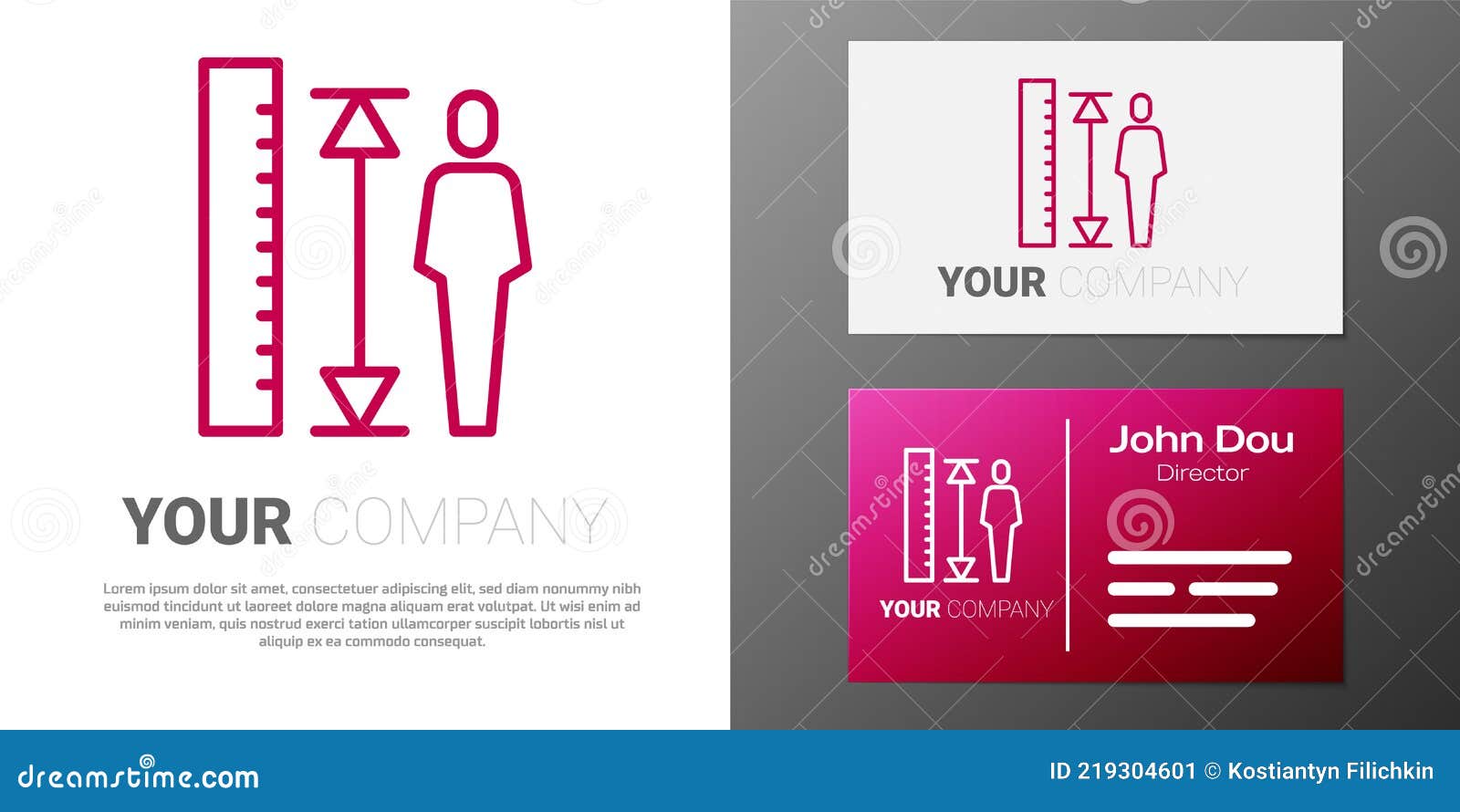 Logotype Line Measuring Height Body Icon Isolated on White Background ...