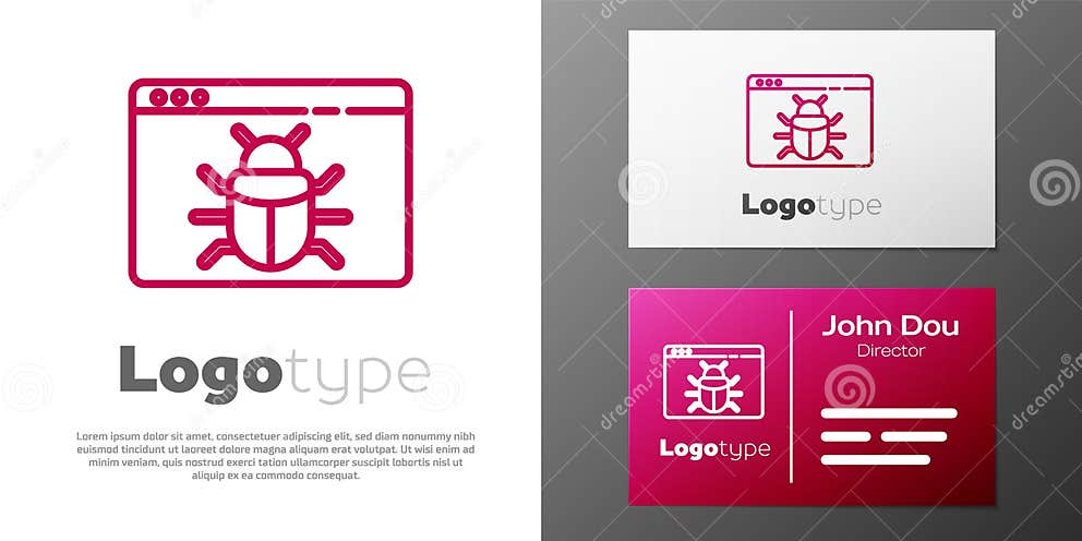 Logotype Line System Bug Concept Icon Isolated on White Background ...