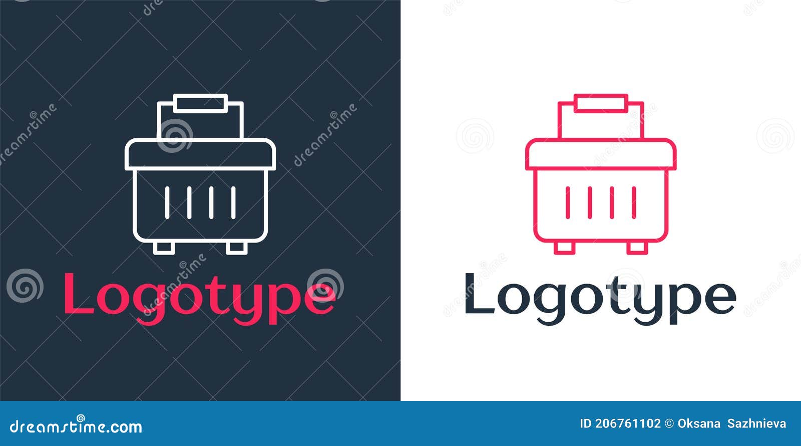 Logotype Line Toolbox Icon Isolated on White Background. Tool Box Sign ...