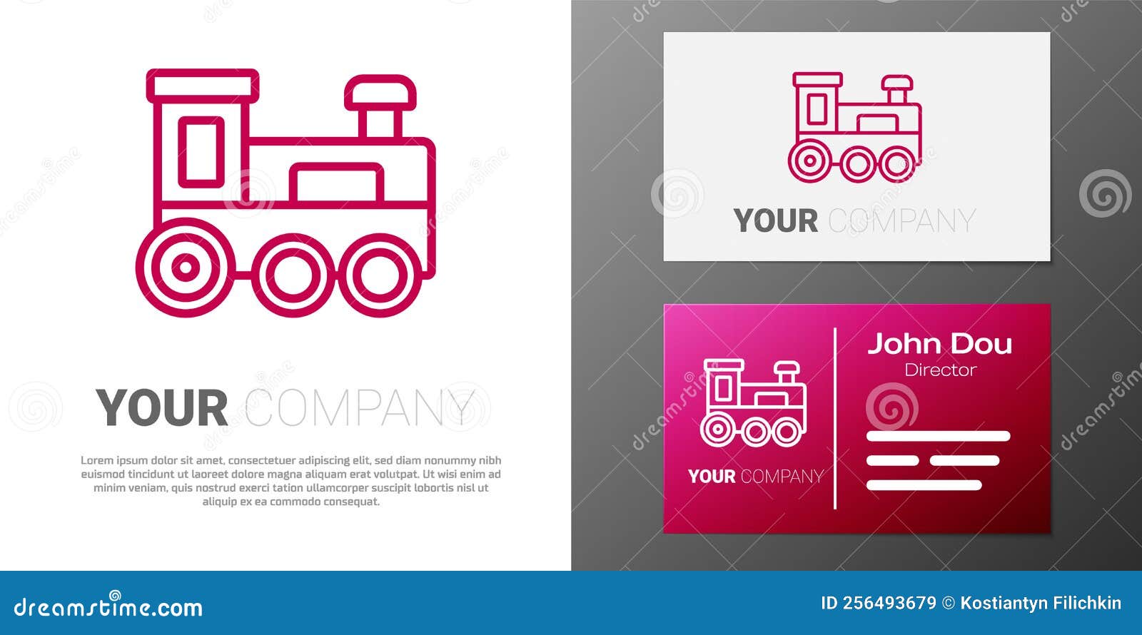 Logotype Line Toy Train Icon Isolated on White Background. Logo Design ...