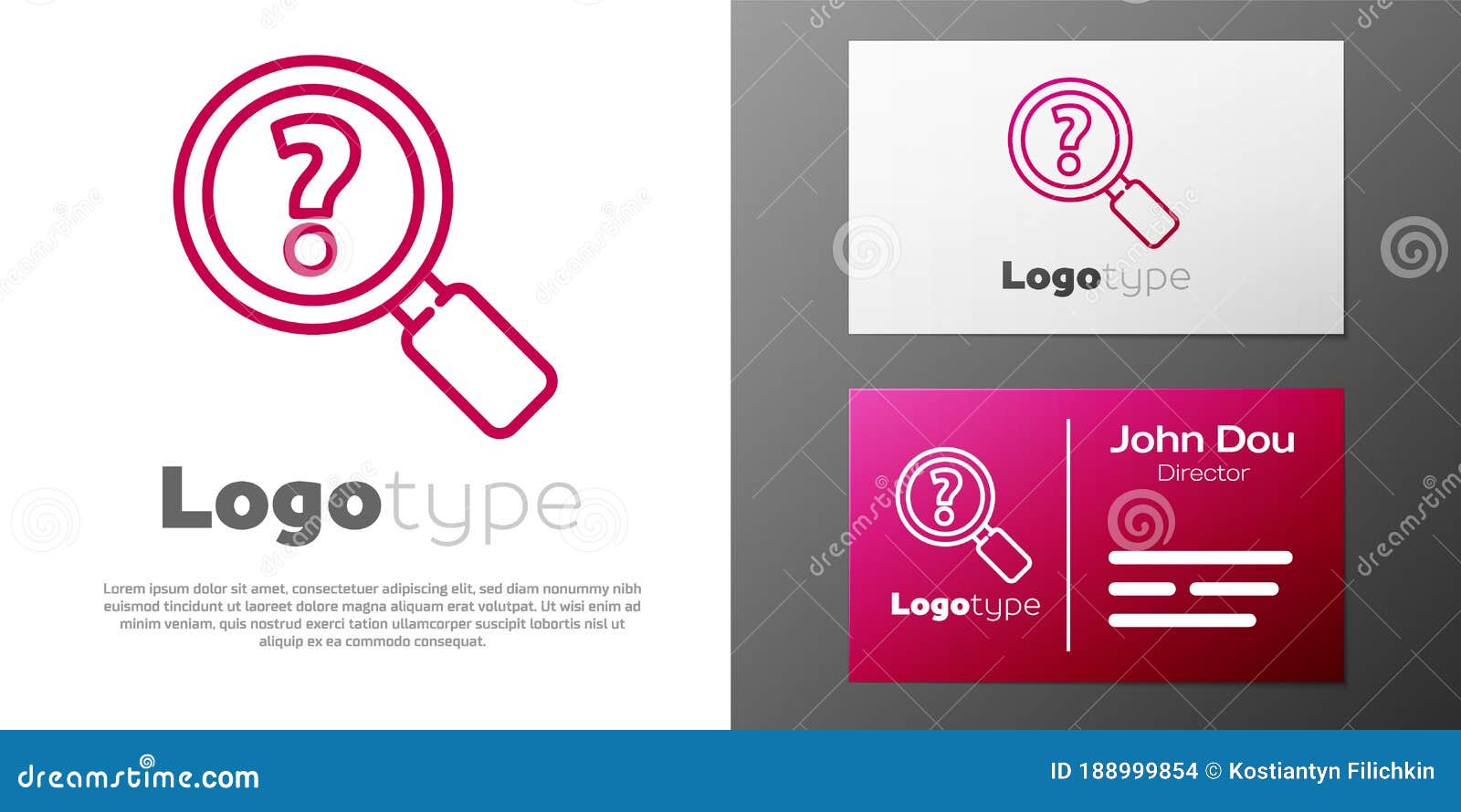 Logotype Line Unknown Search Icon Isolated on White Background ...