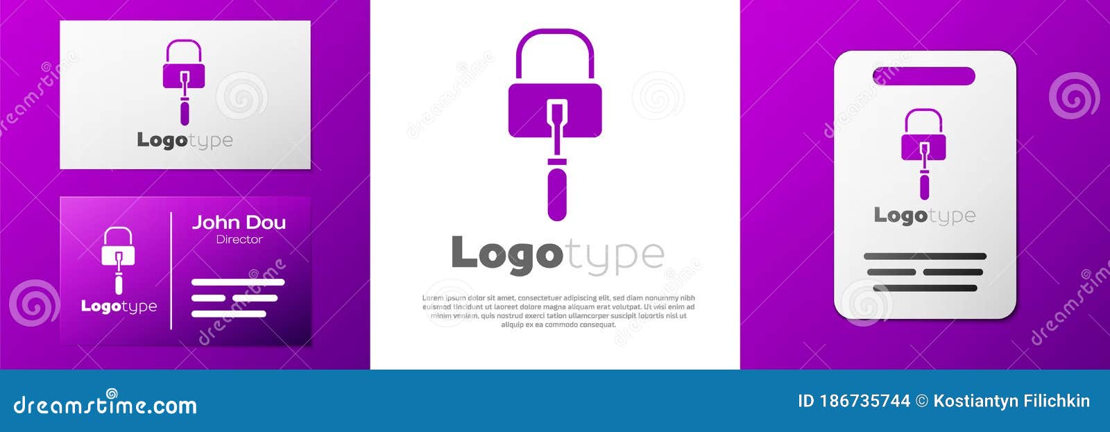 Logotype Lockpicks or Lock Picks for Lock Picking Icon Isolated on ...