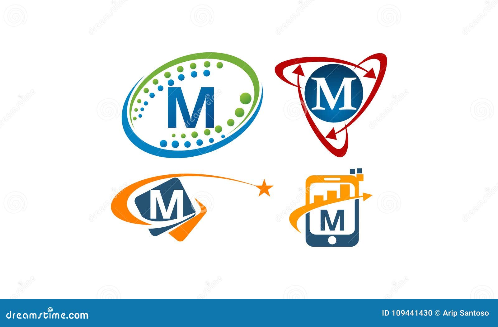 Logotype M Modern Template Set Stock Vector - Illustration of home ...