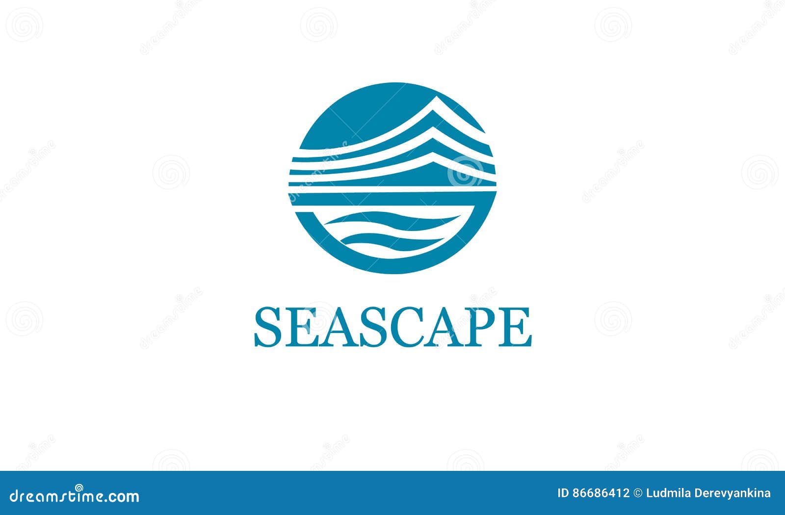 Logotype Marine.Vector Logo Template. Design Element.Seascape. Stock ...