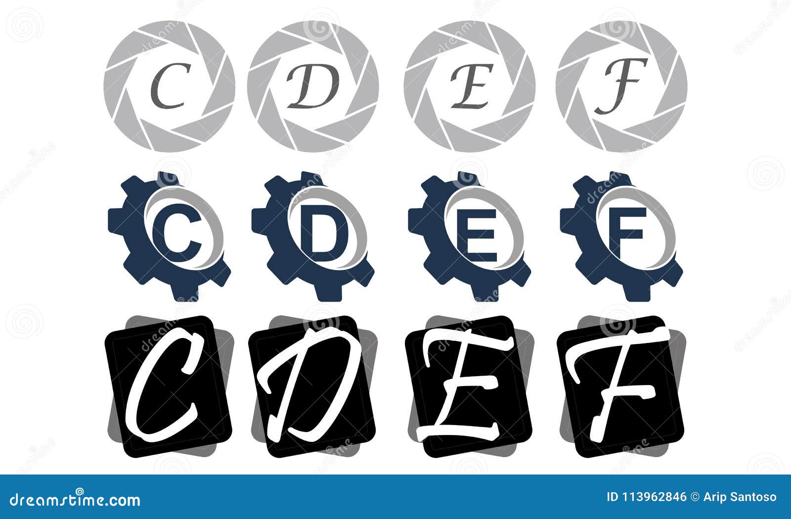 Logotype Modern Logo Solution Set Stock Vector - Illustration of gear ...