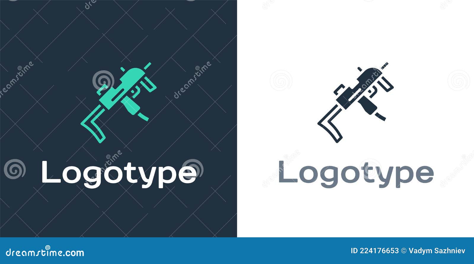 Logotype MP9 Submachine Gun Icon Isolated on White Background ...