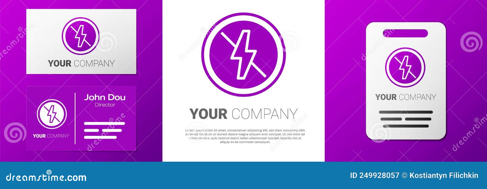 Logotype No Lightning Icon Isolated on White Background. No Electricity ...