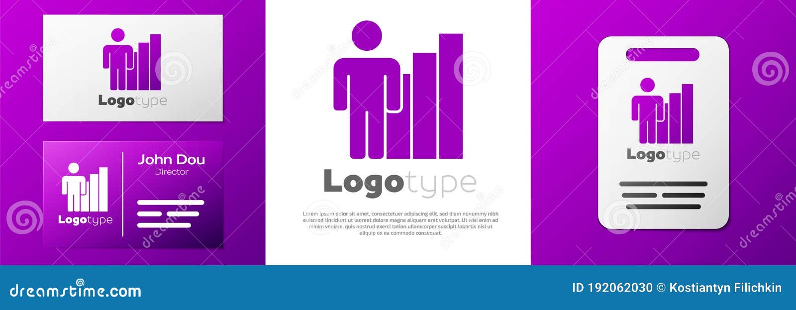 Logotype Productive Human Icon Isolated on White Background. Idea Work ...