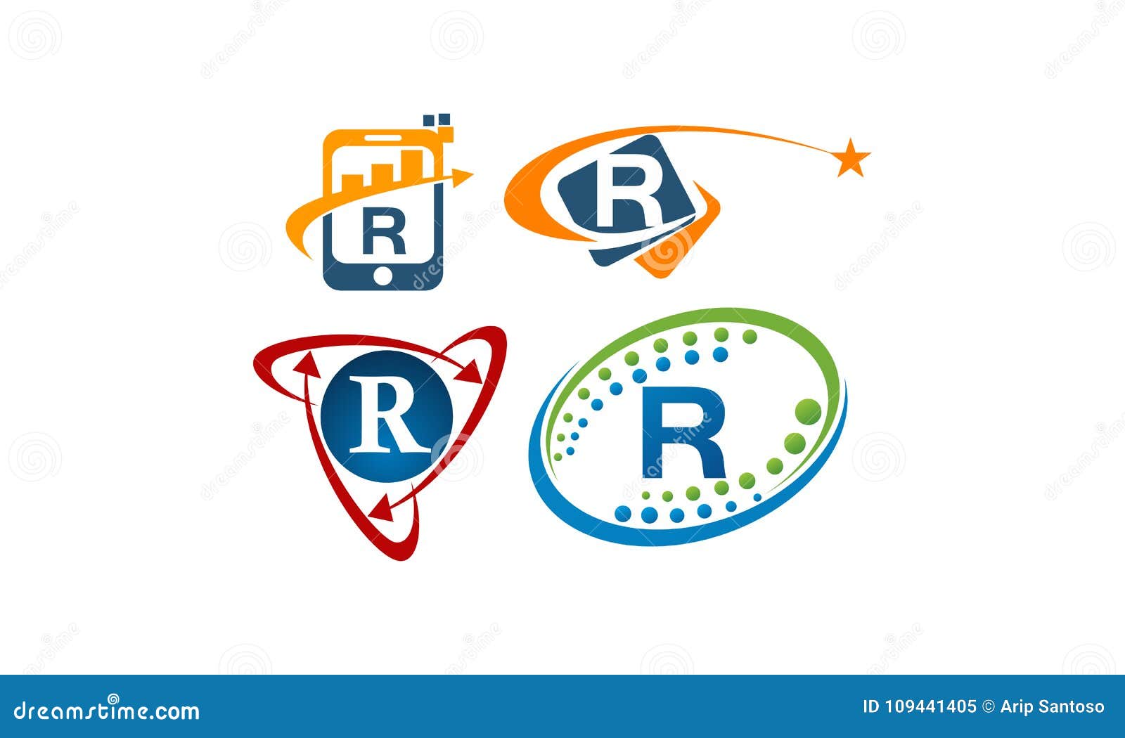 Logotype R Modern Template Set Stock Vector - Illustration of pixel ...