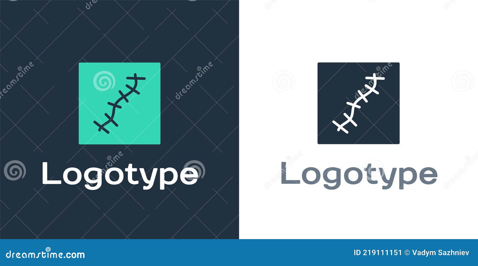 Logotype Scar with Suture Icon Isolated on White Background. Logo ...