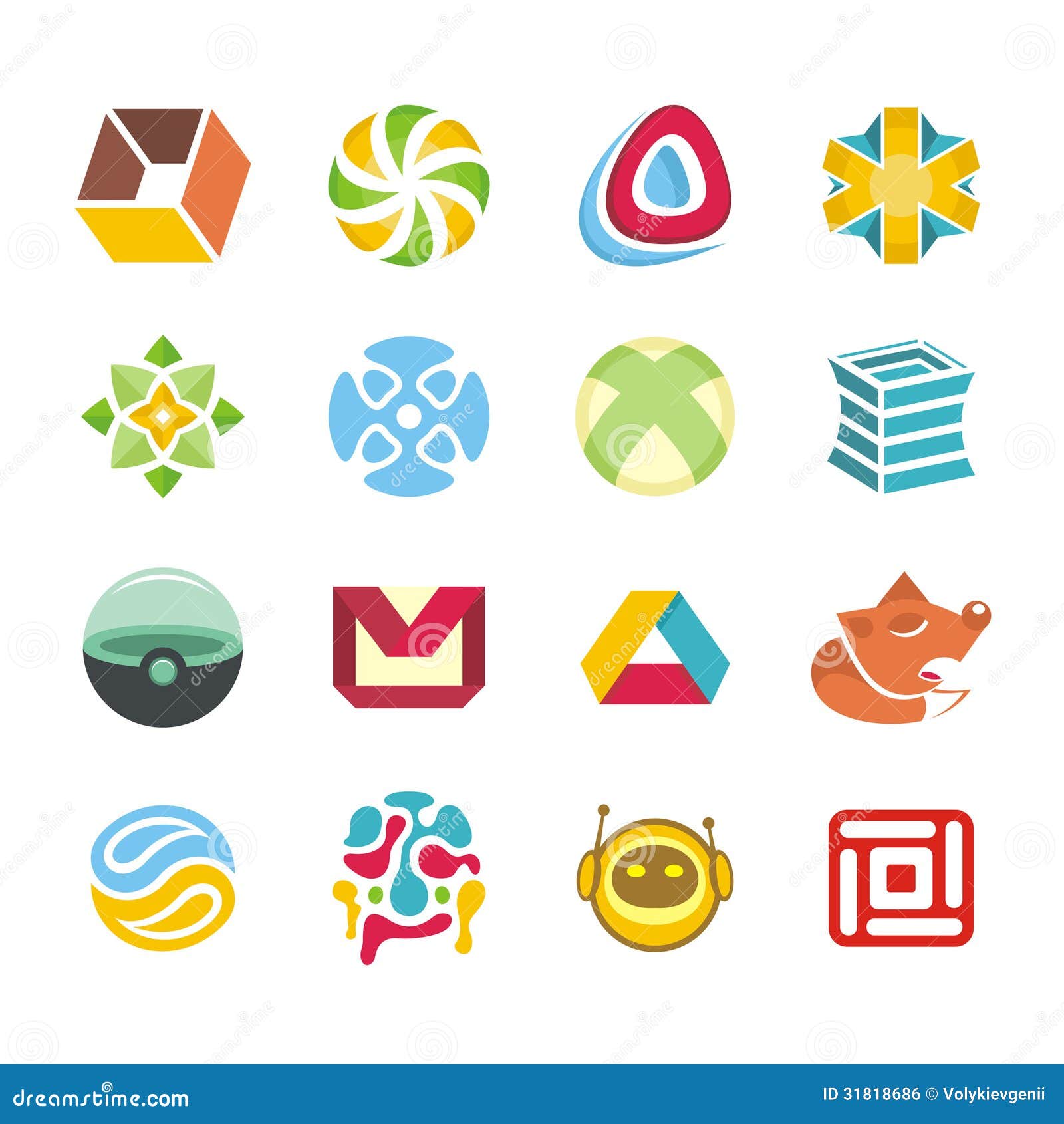 Logotype set stock vector. Illustration of orange, reflection - 31818686