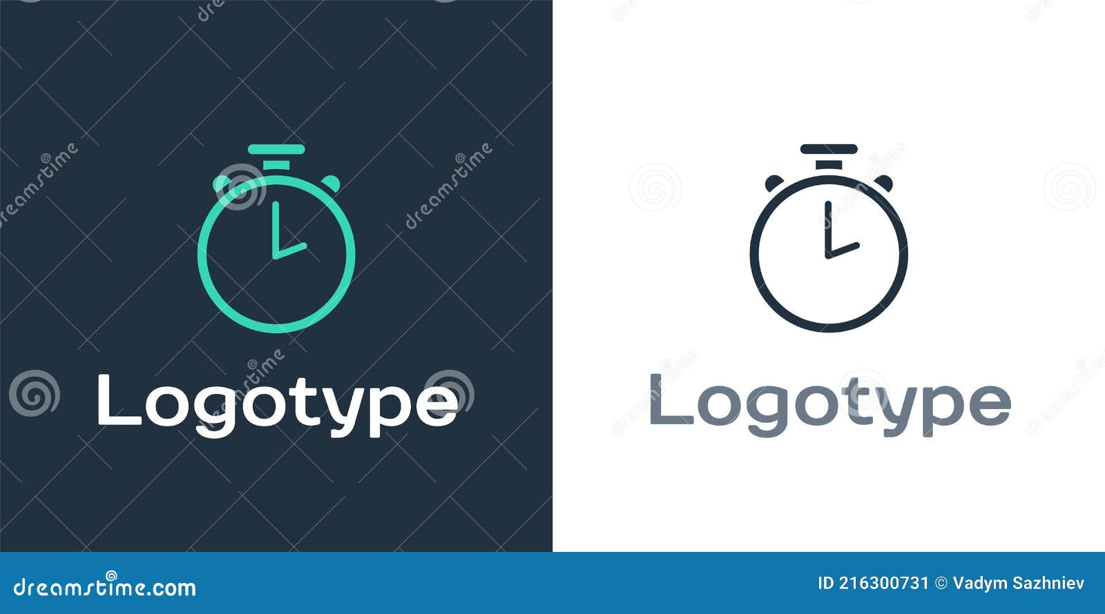 Logotype Stopwatch Icon Isolated on White Background. Time Timer Sign ...