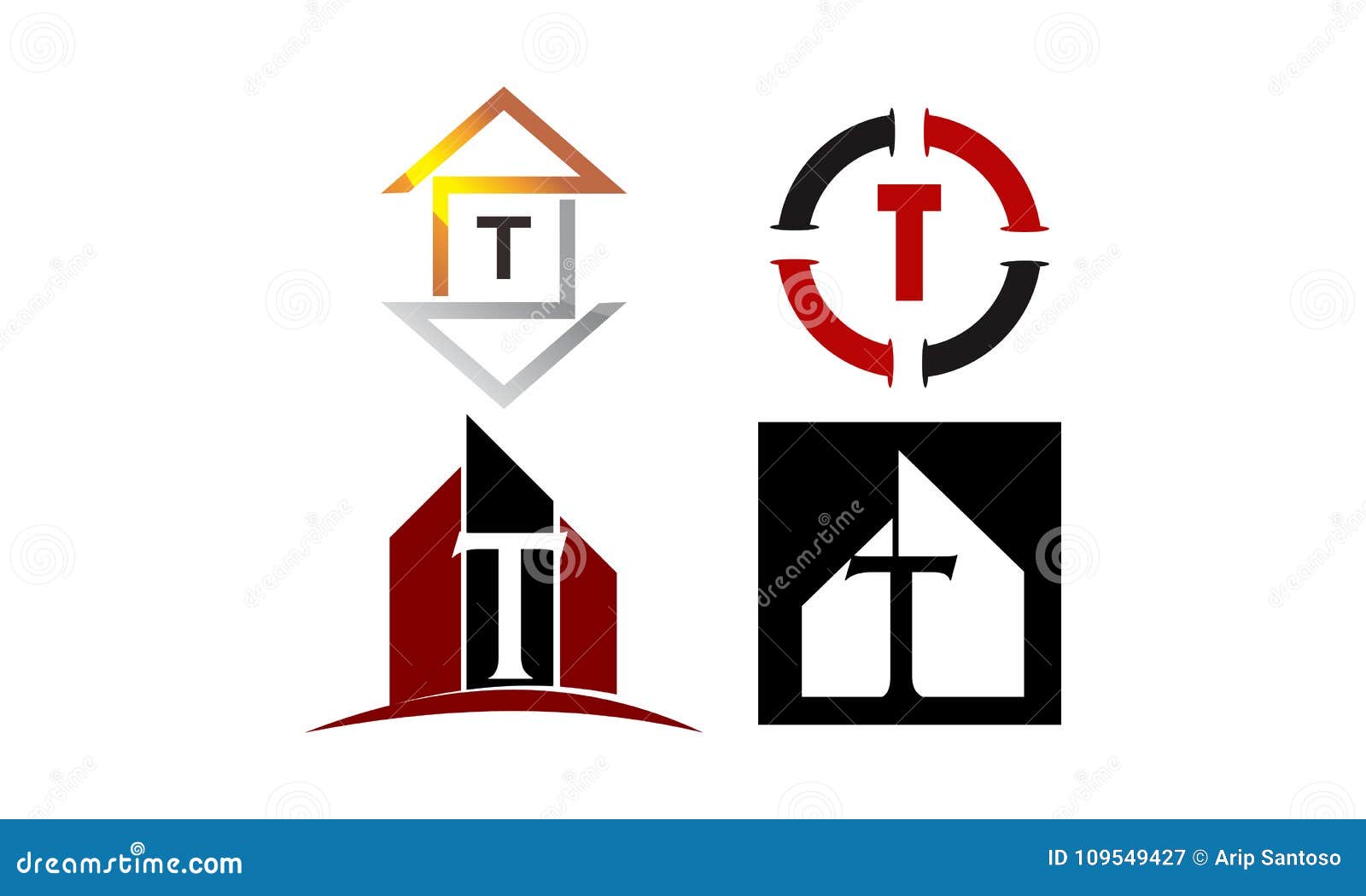 Logotype T Modern Template Set Stock Vector - Illustration of buyer ...